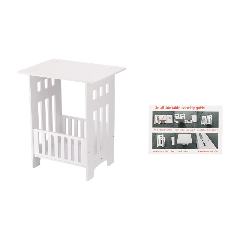 Winston Porter White Side Table, Modern Night Stand With Storage Space ...