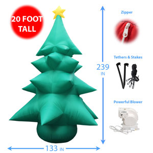 The Holiday Aisle® 20 Foot Tall Huge Christmas Inflatabe Tree with Star ...