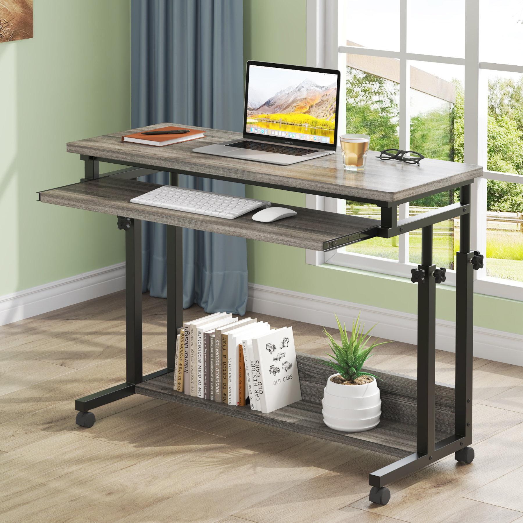 Inbox Zero Deperte Height Adjustable Standing Gaming Desk & Reviews ...