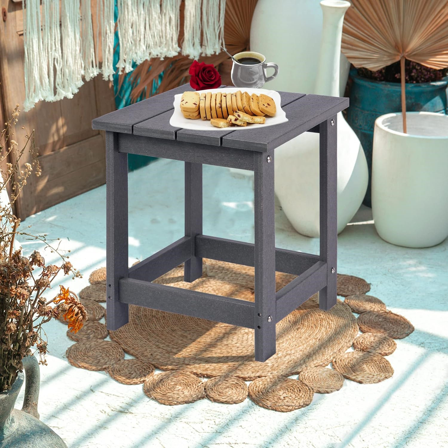 Lark Manor™ Adirondack HDPE Outdoor Side Table, Weather-Resistant Patio ...