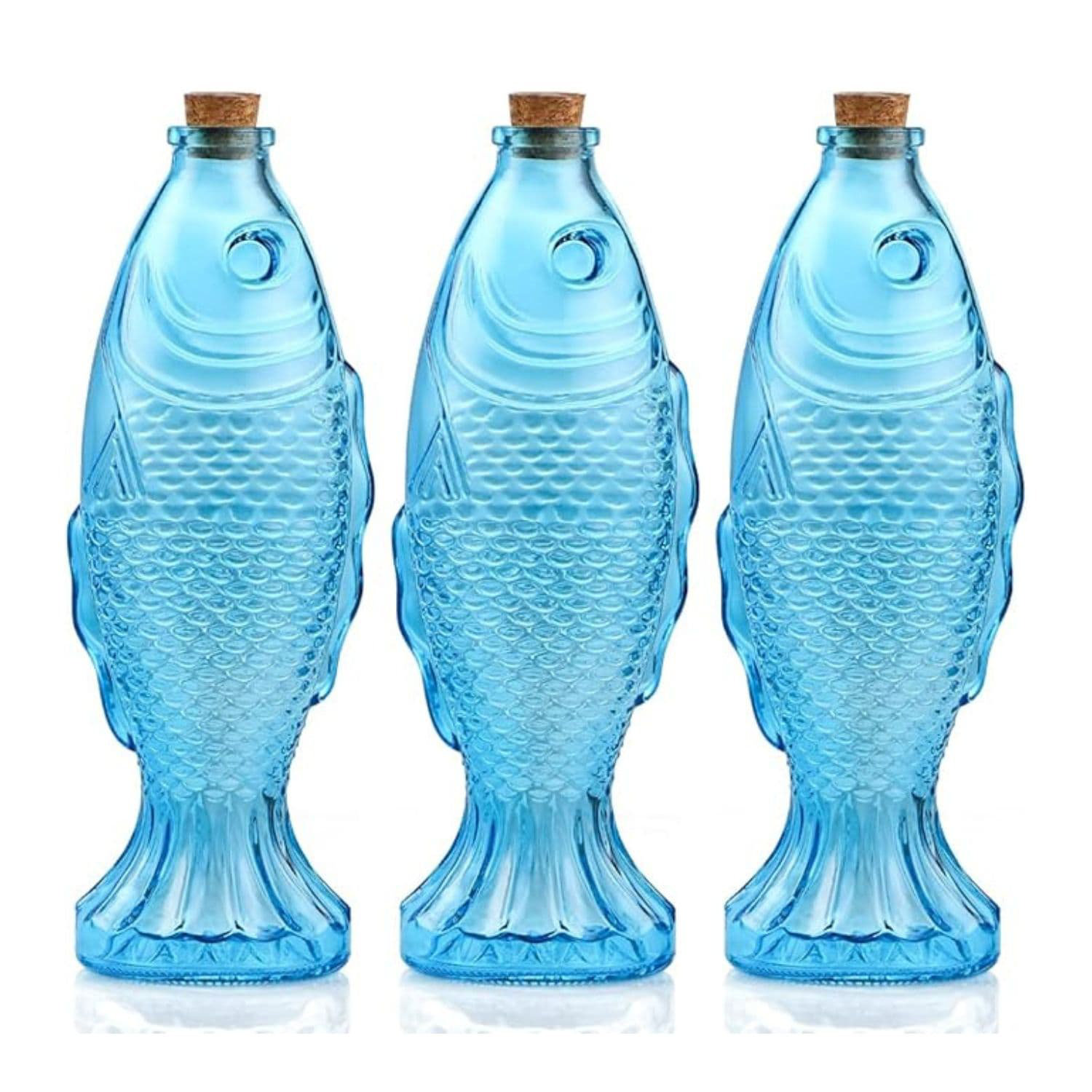 Latitude Run® 3-Pack Decorative Fish Shaped Glass Bottles | Wayfair