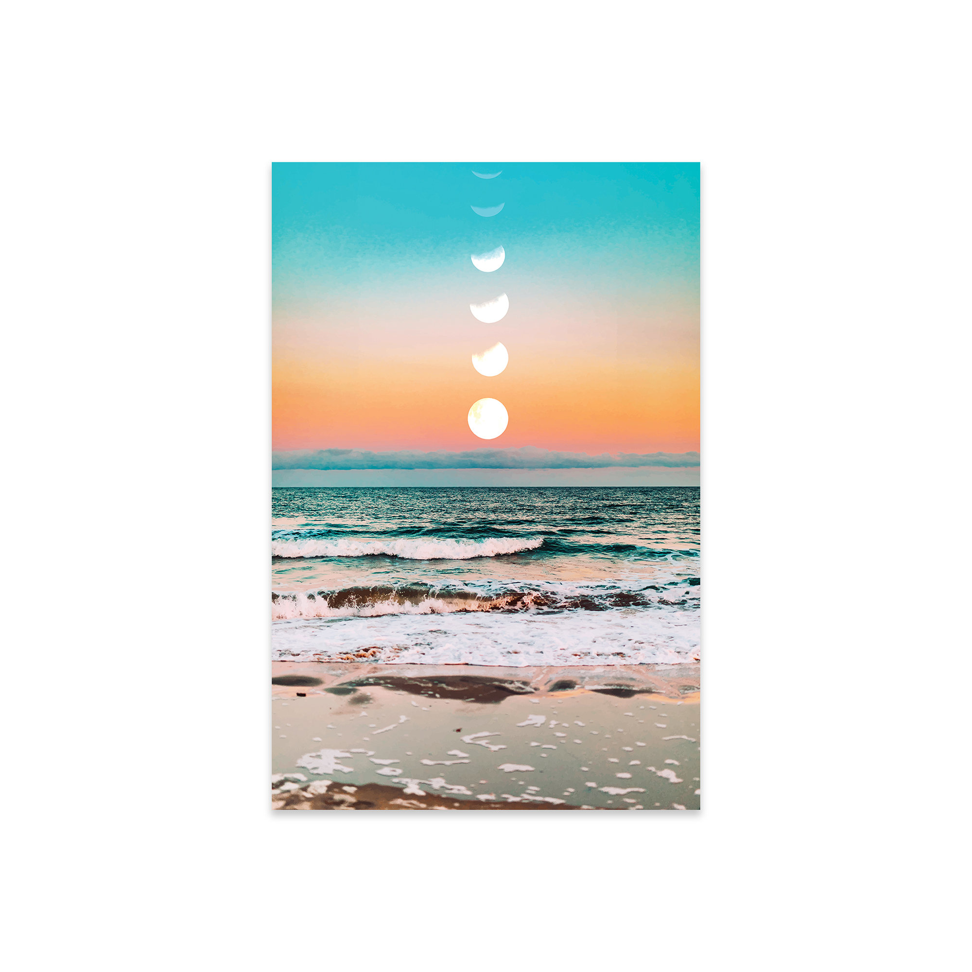 Highland Dunes Beach Moon - No Frame Painting | Wayfair