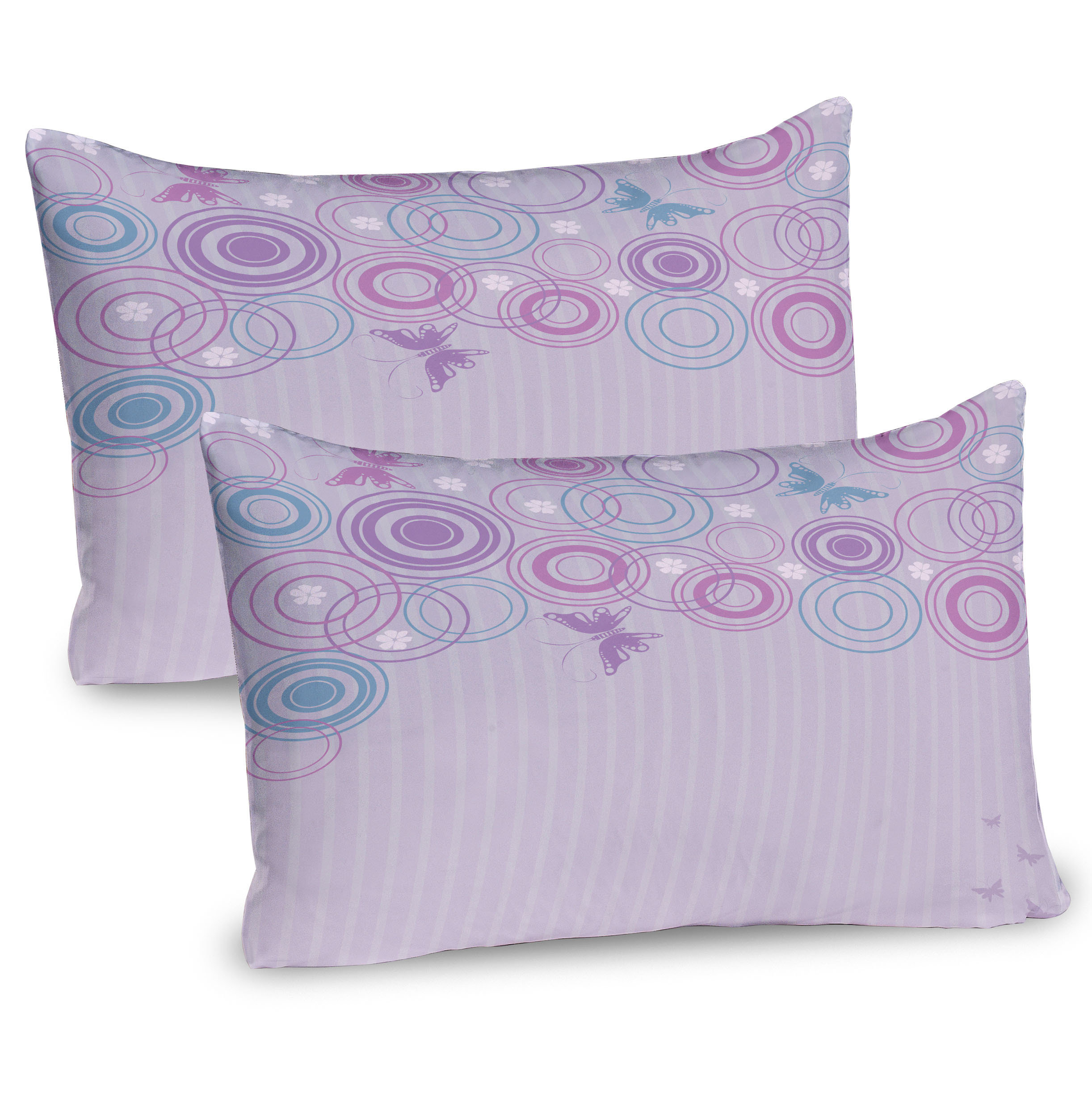 Ambesonne Butterfly Pillow Sham 2 Pack Absurd Summer Animal Lilac Blue ...