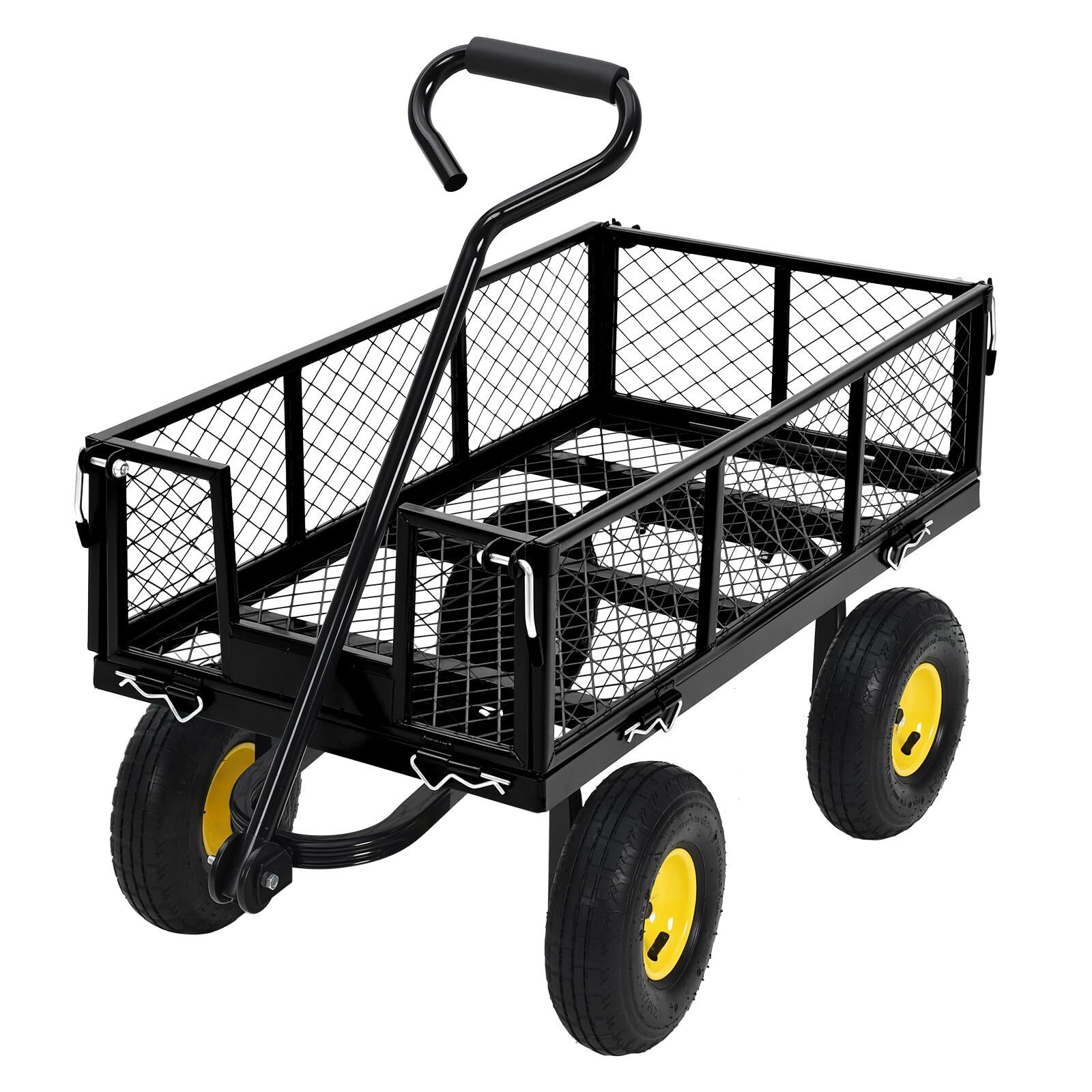 ASOPIX Heavy Duty 900 Lbs Steel Garden Wagon Pullable Cart with 180 ...