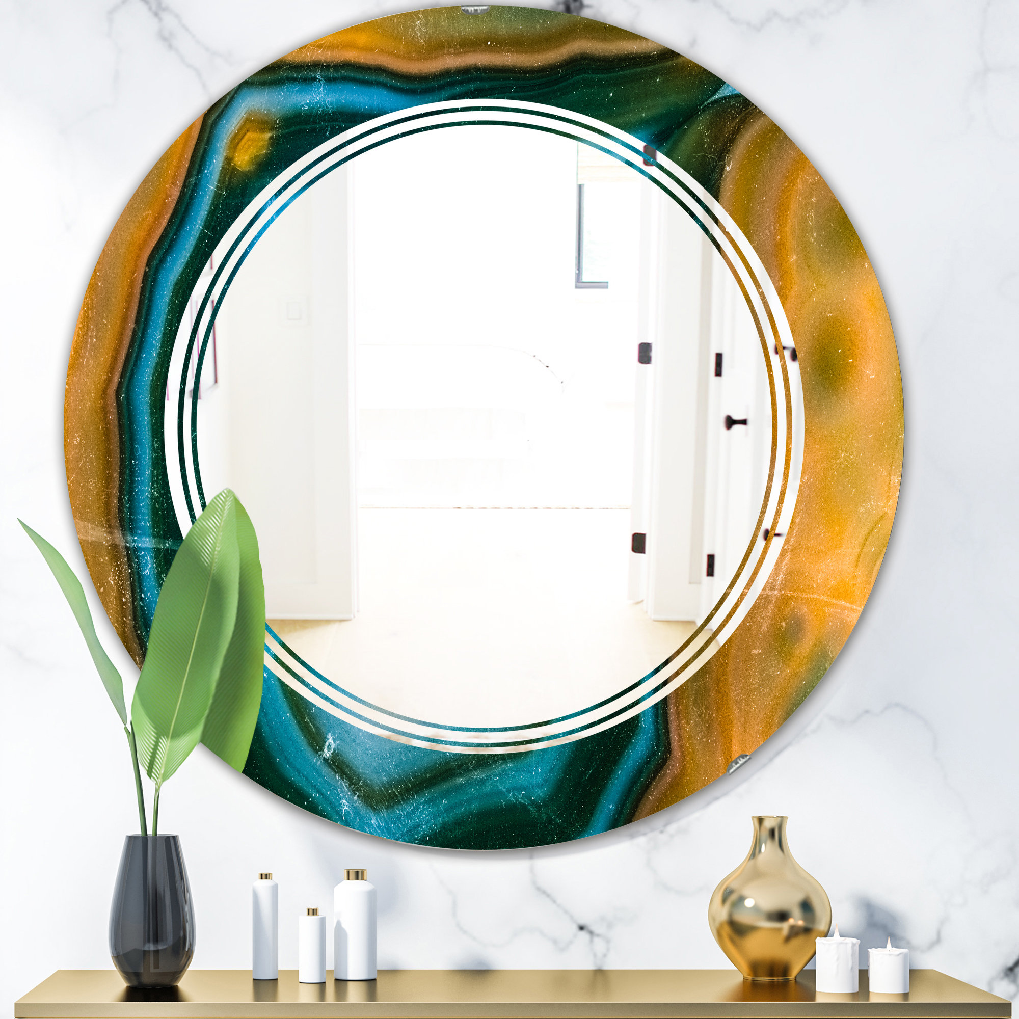 East Urban Home Triple C Agate Pattern Modern Frameless Wall Mirror - Wayfair Canada