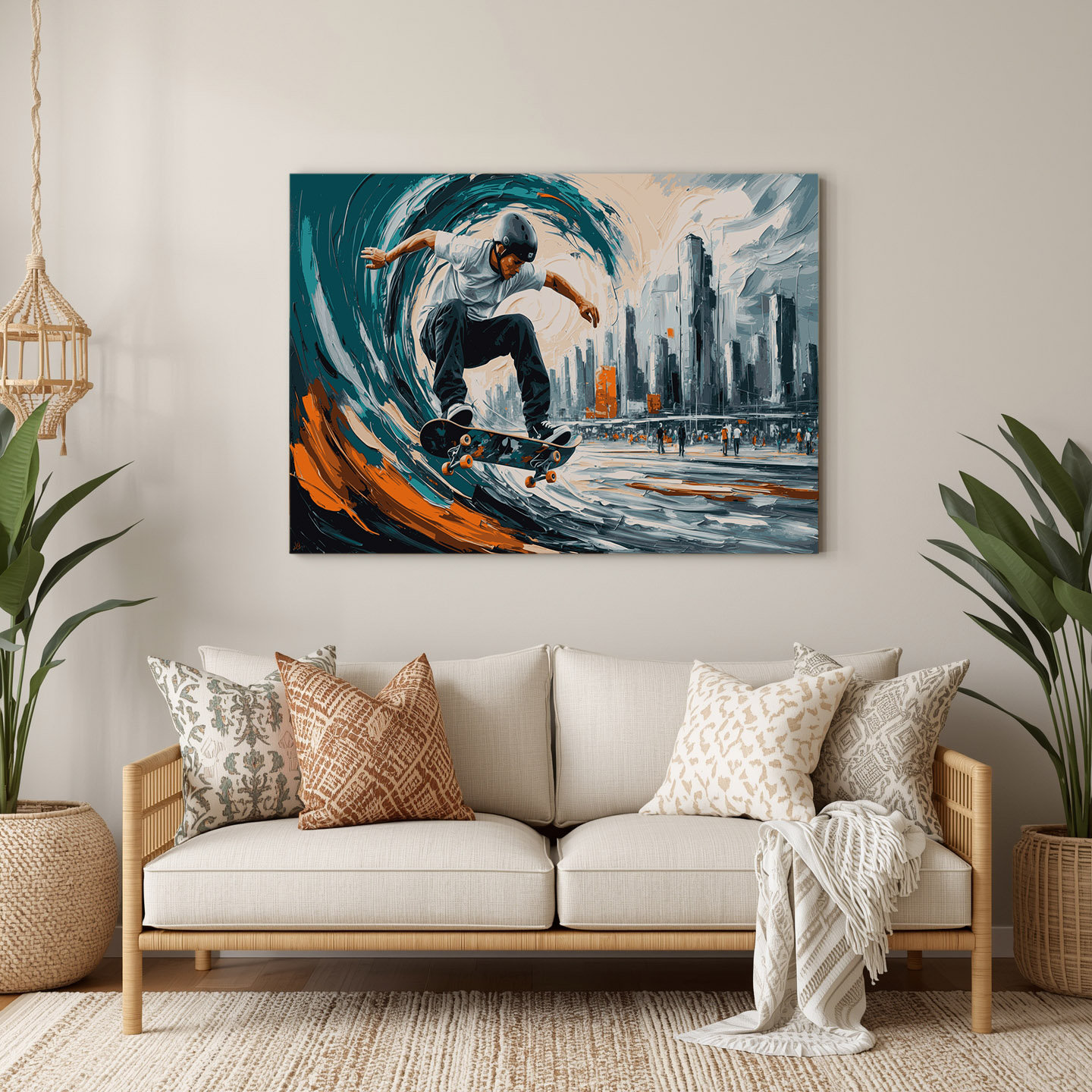 Orren Ellis Sports Skateboarding Blue Metal Wall Art | Wayfair