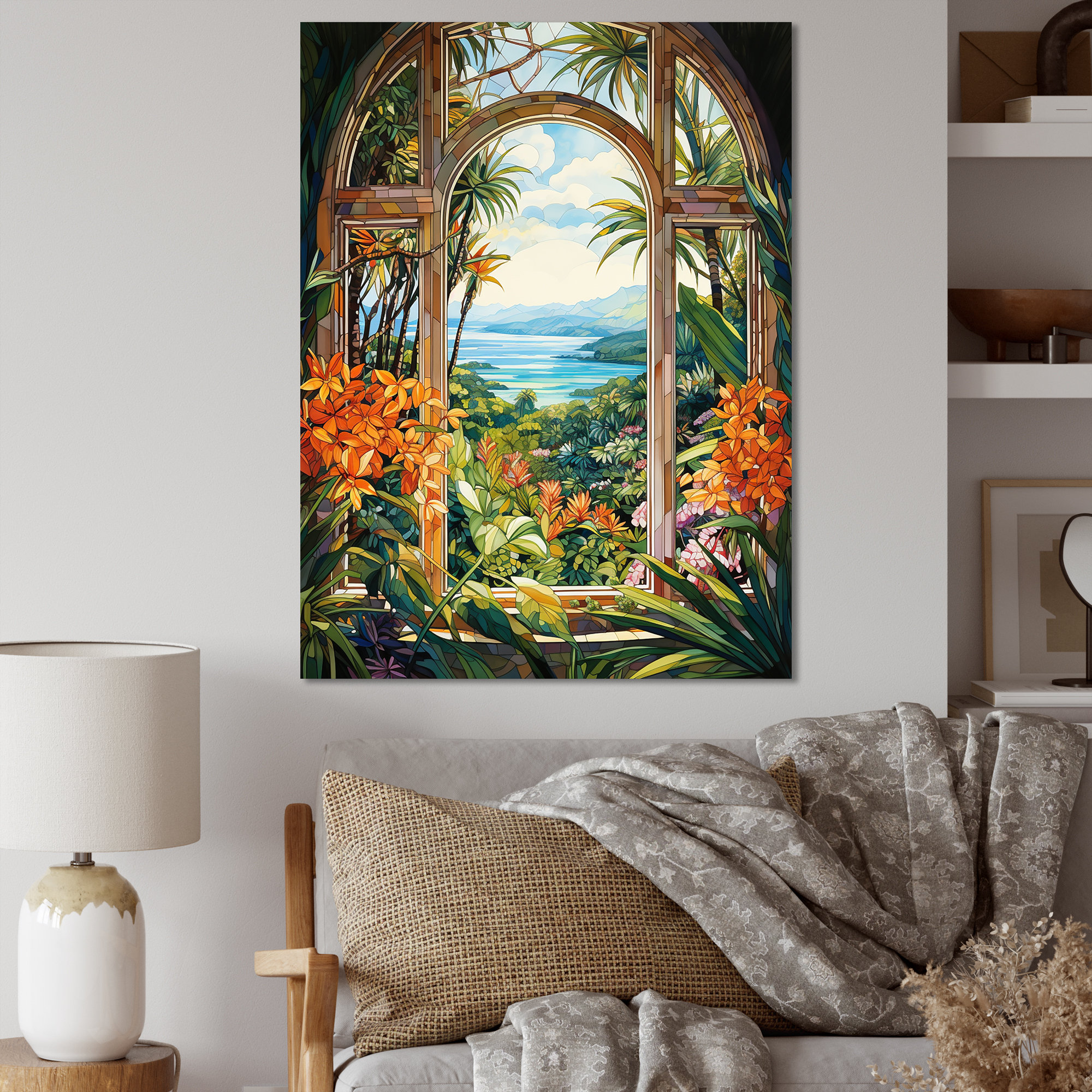 Winston Porter Tropical Windows View Blooms 2 - Abstract Floral Wall ...