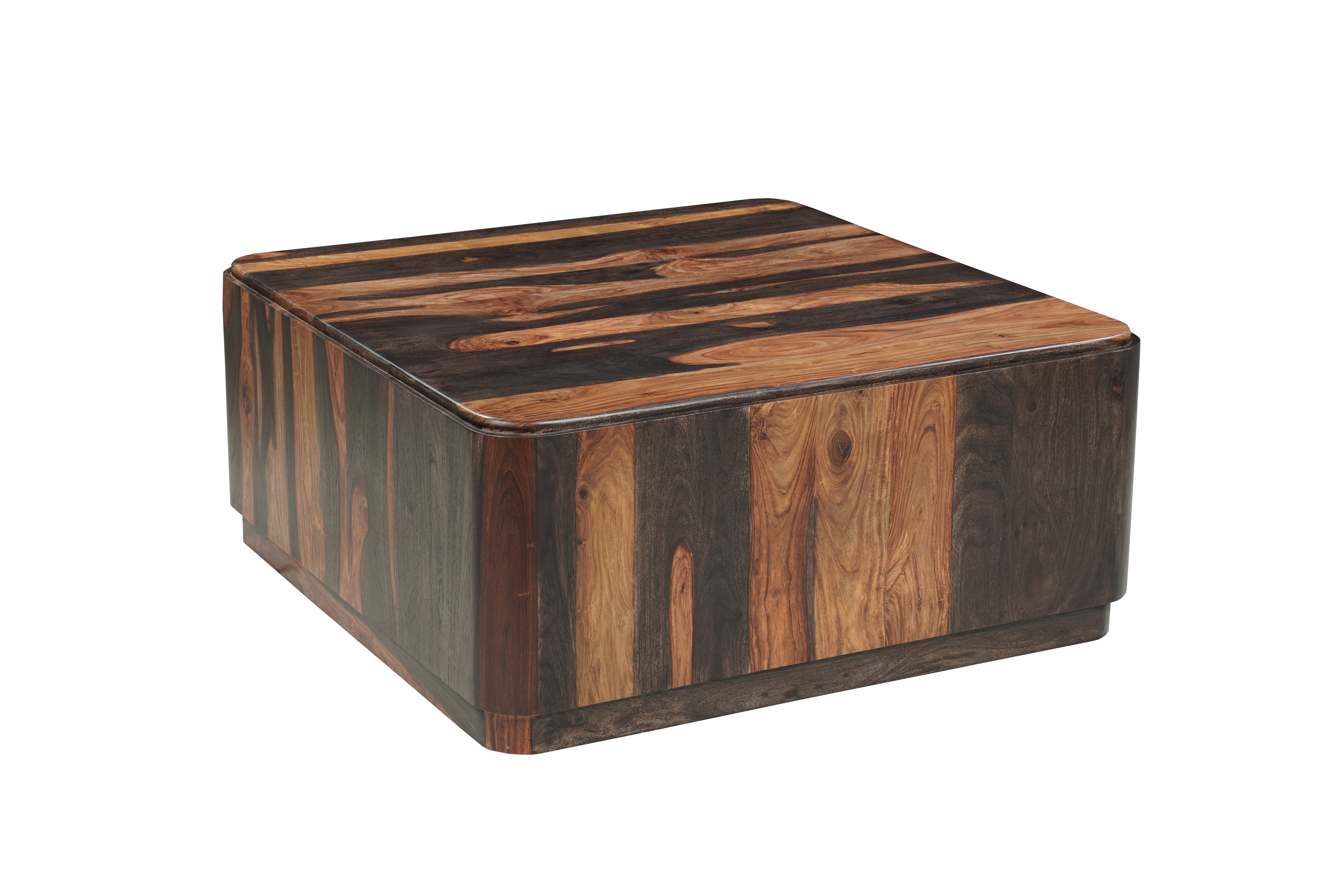 Latitude Run® Solid Sheesham Wood Square Block Coffee Table with ...