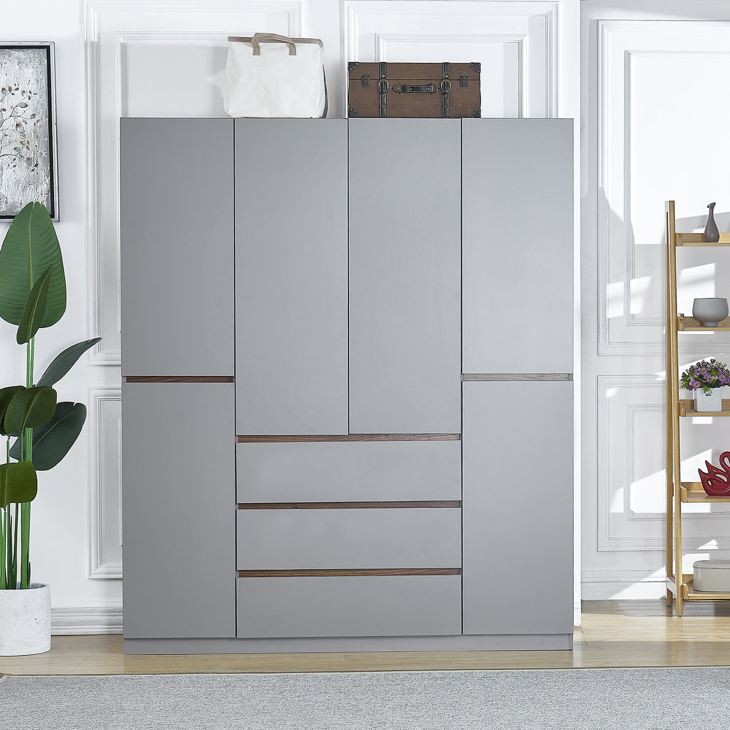 Mercer41 Sheani Solid + Manufactured Free Standing Wardrobe Closets ...