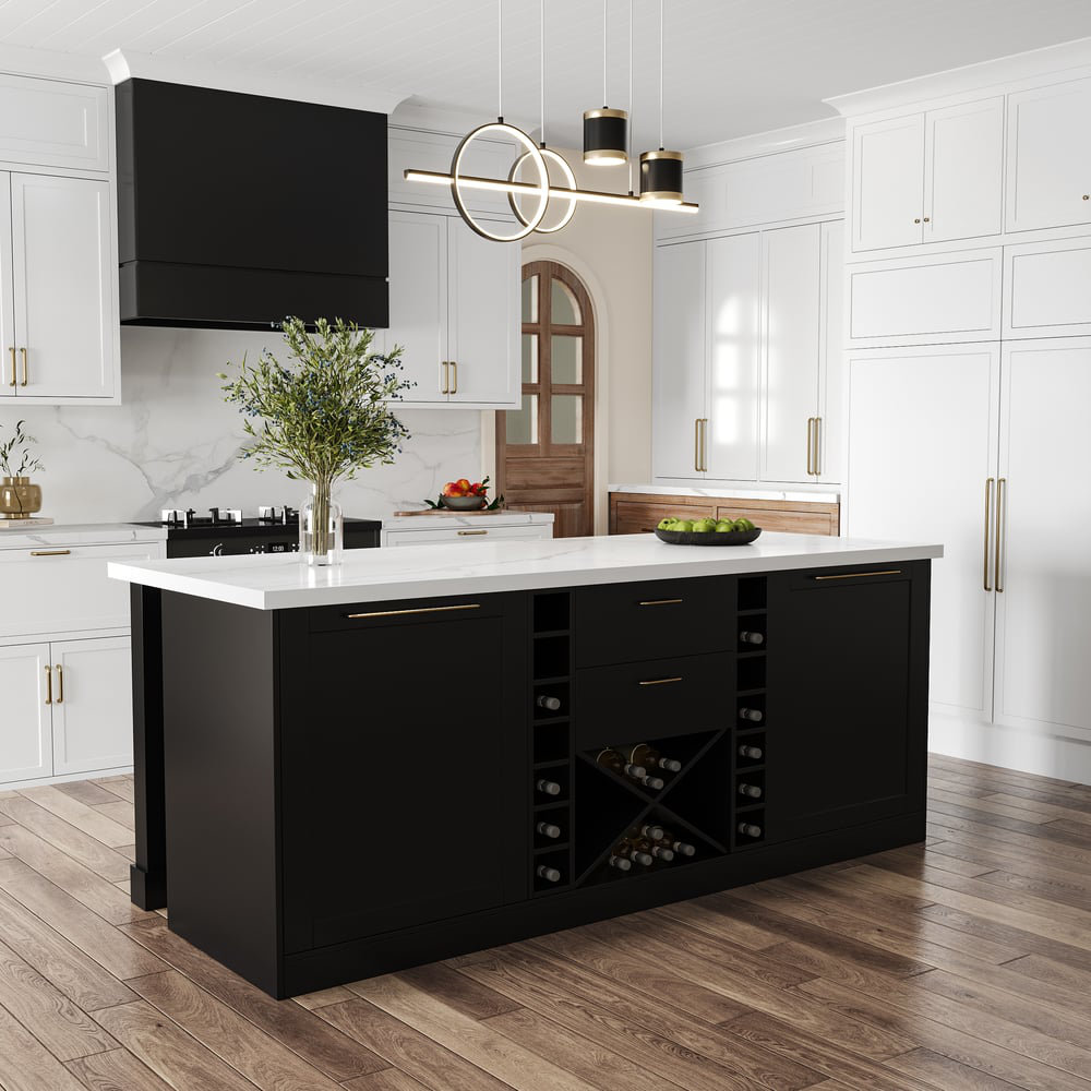 Hokku Designs 72" Modern Kitchen Island With Wine Storage & Reviews ...