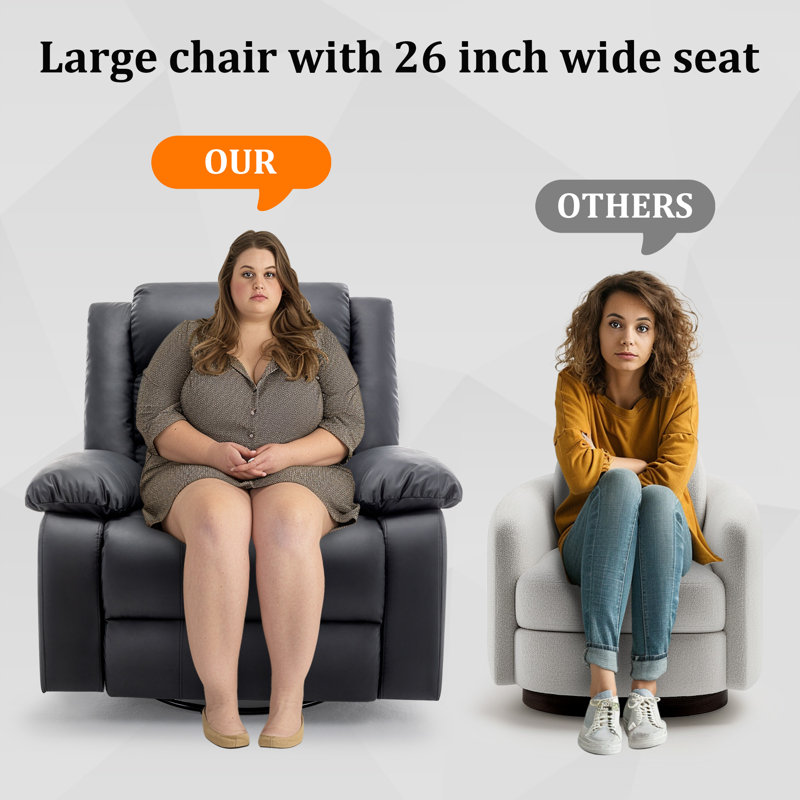 Ebern Designs Recliner Chair, Wide Rocker Chair, Rocker Recliner With ...