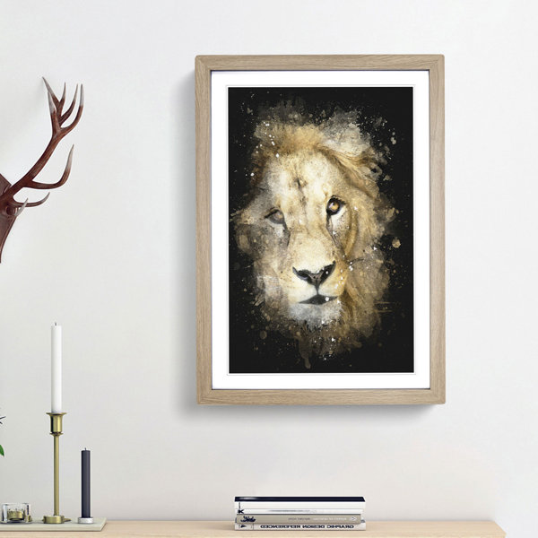 East Urban Home The Face of a Lion - Picture Frame Graphic Art Print ...