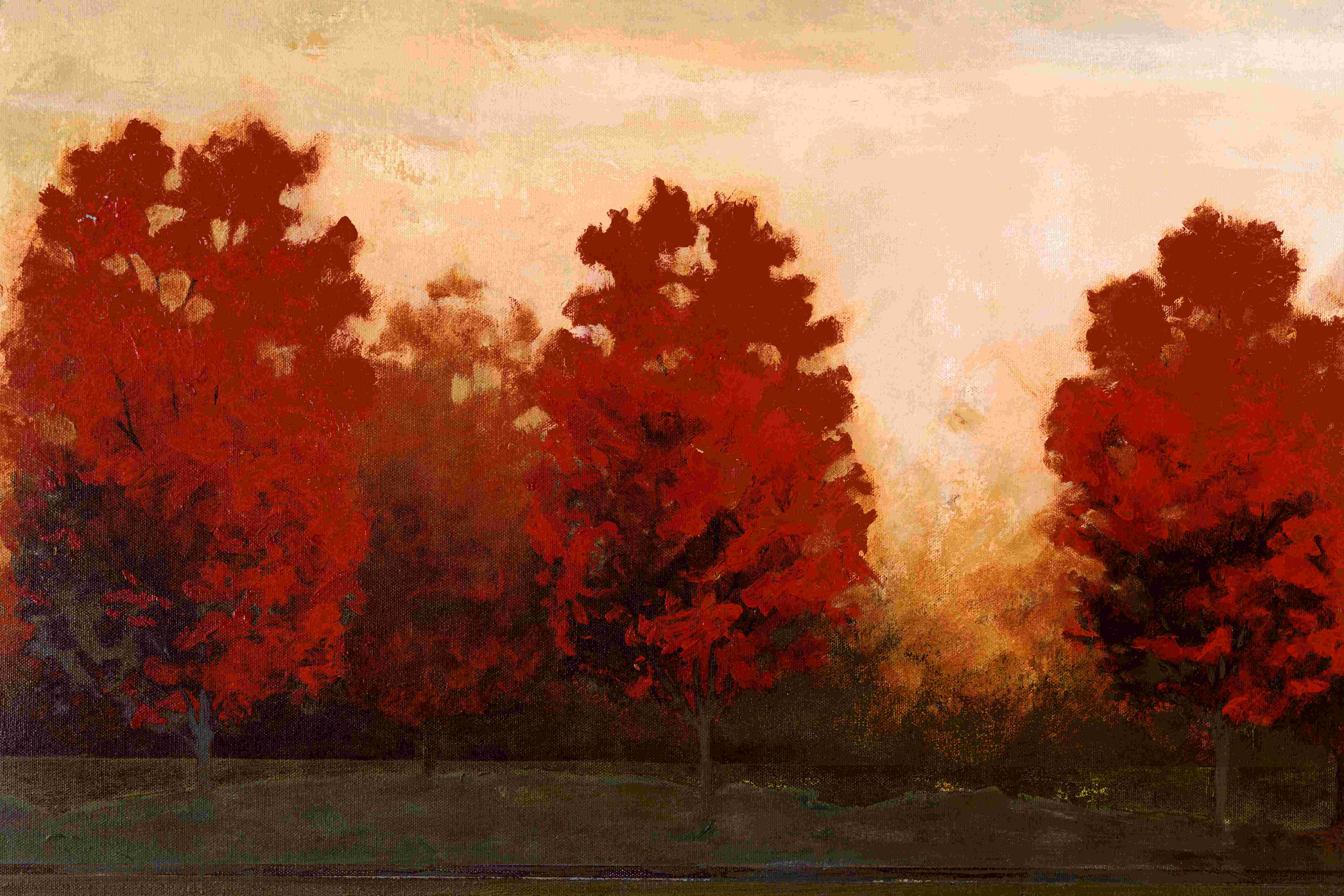 Millwood Pines Autumn Tree Line - Wrapped Canvas Painting | Wayfair
