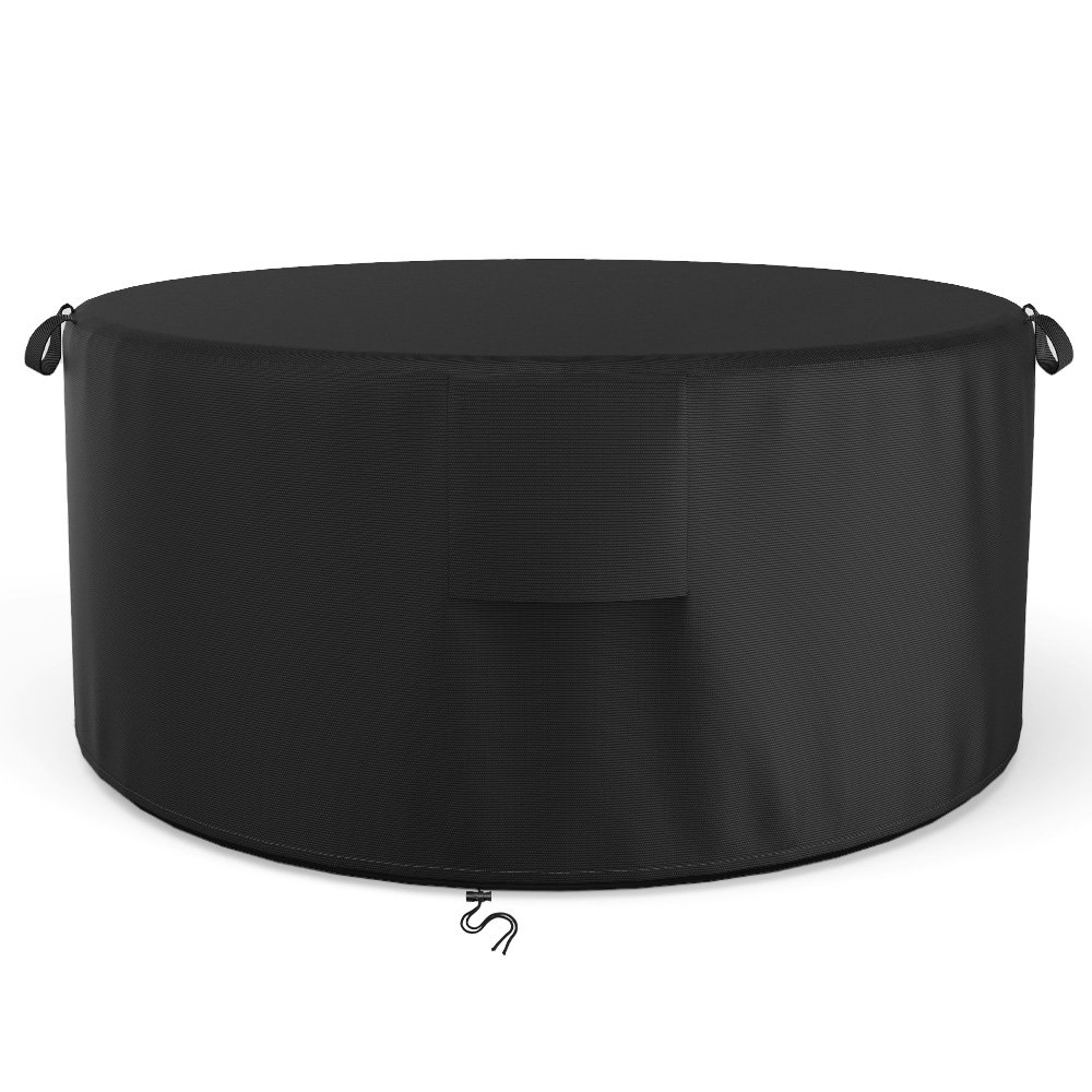WOODYHOME Patio Round Fire Pit Cover, Heavy-Duty Full Coverage Cover ...