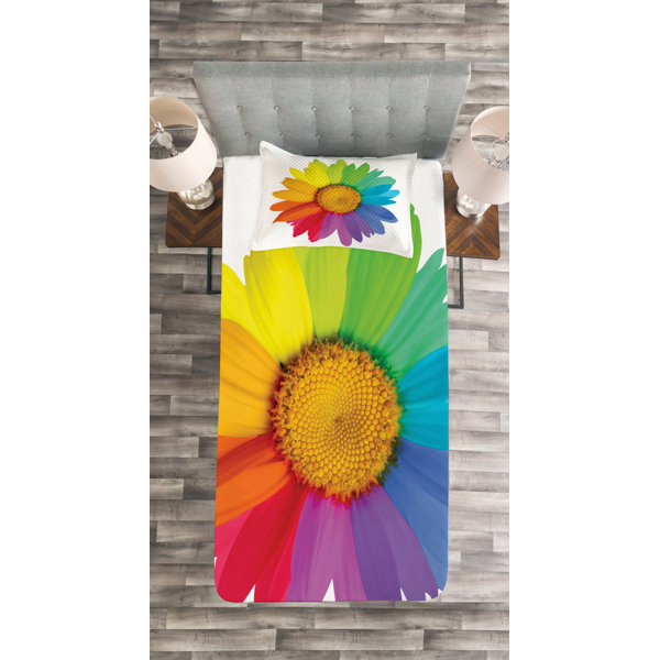 East Urban Home Gestepptes Bettdecken-Set, Hippie Daisy Frühling, Bunt ...