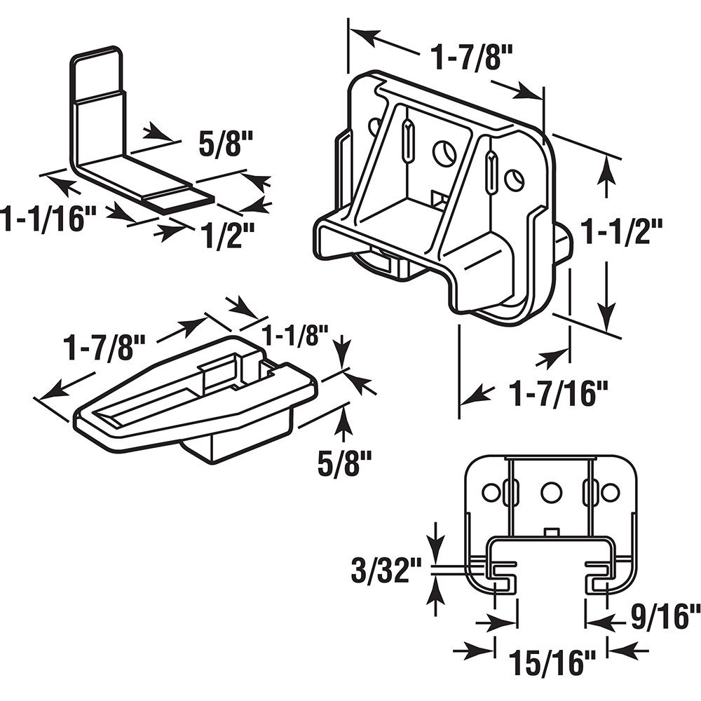 Prime-Line Drawer Track Guide and Glides - Replacement Furniture Parts ...