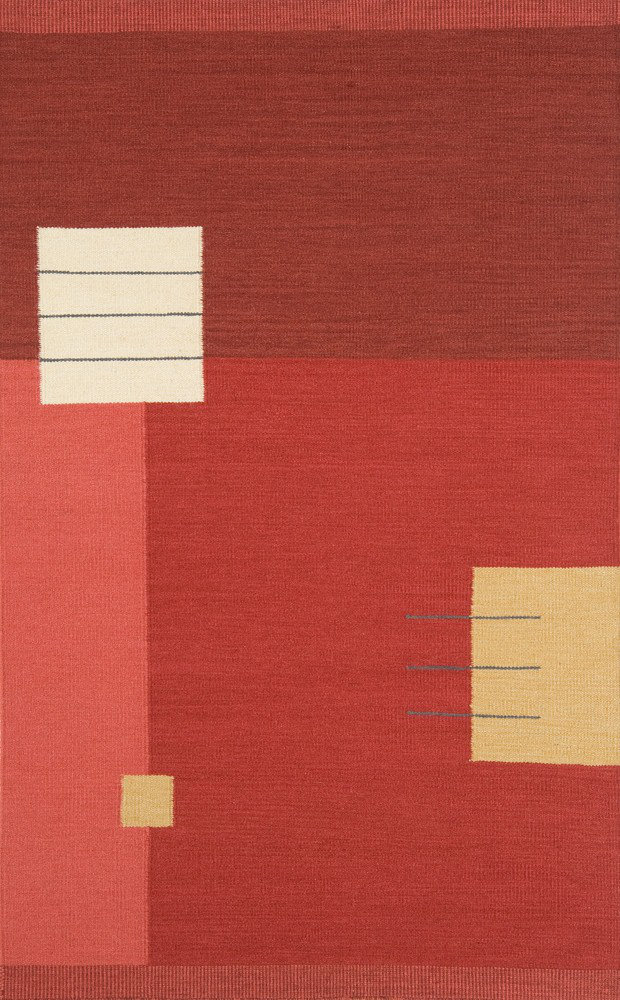Continental Rug Company Nouveau Abstract Hand-Knotted Wool Light Red ...