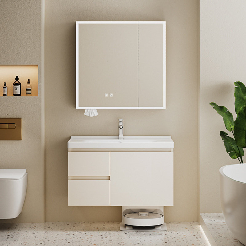 Wade Logan Cream-style Rock Slab Ceramic Seamless One-piece Basin ...