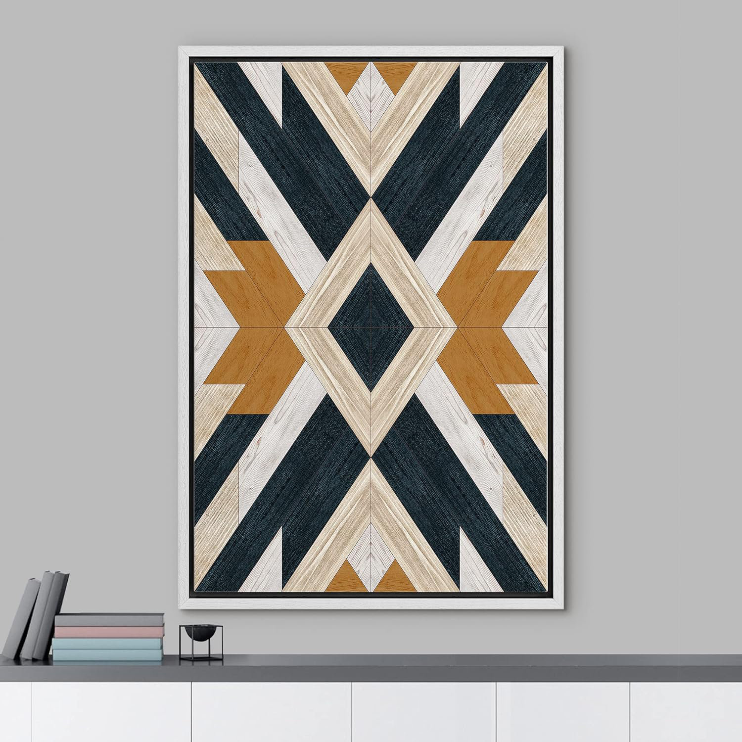 IDEA4WALL Geometric Western Shape Western Decor Brown Diamond Insignia ...