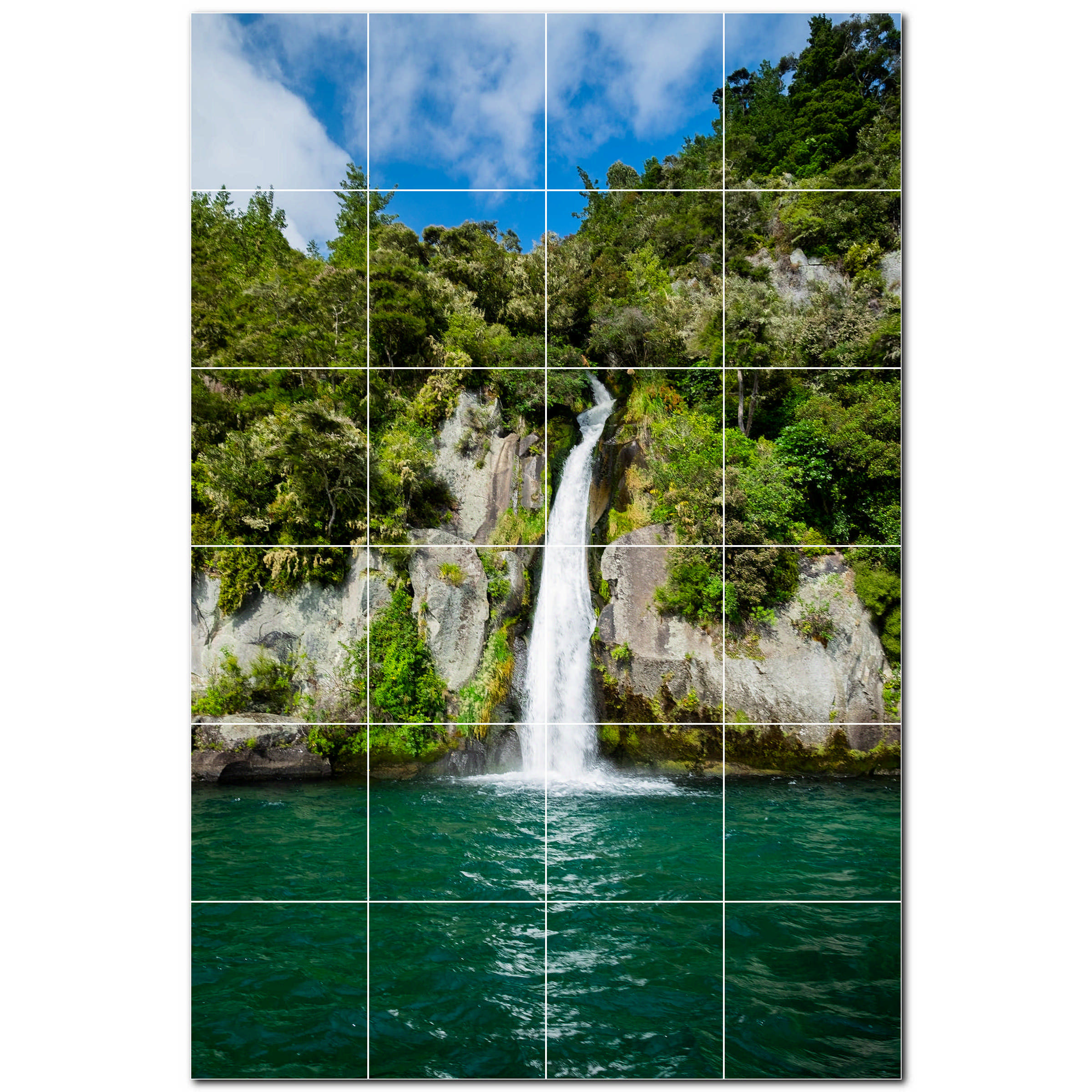Picture-Tiles.com Waterfalls Photo 8'' x 8'' Satin Ceramic Decorative ...