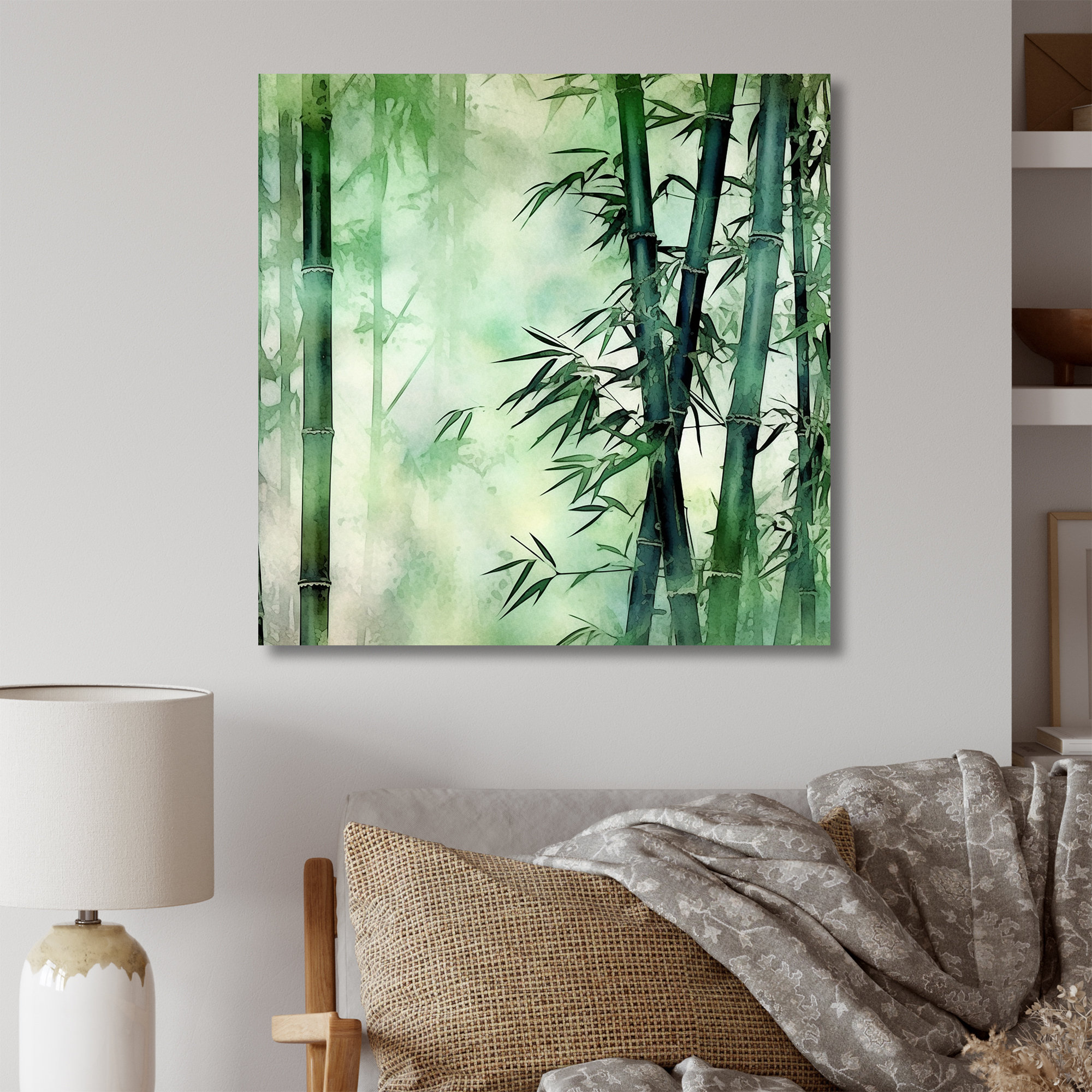 Design Art Bamboo Forest Intesed Field - Bamboo Canvas Art Print_106662 ...