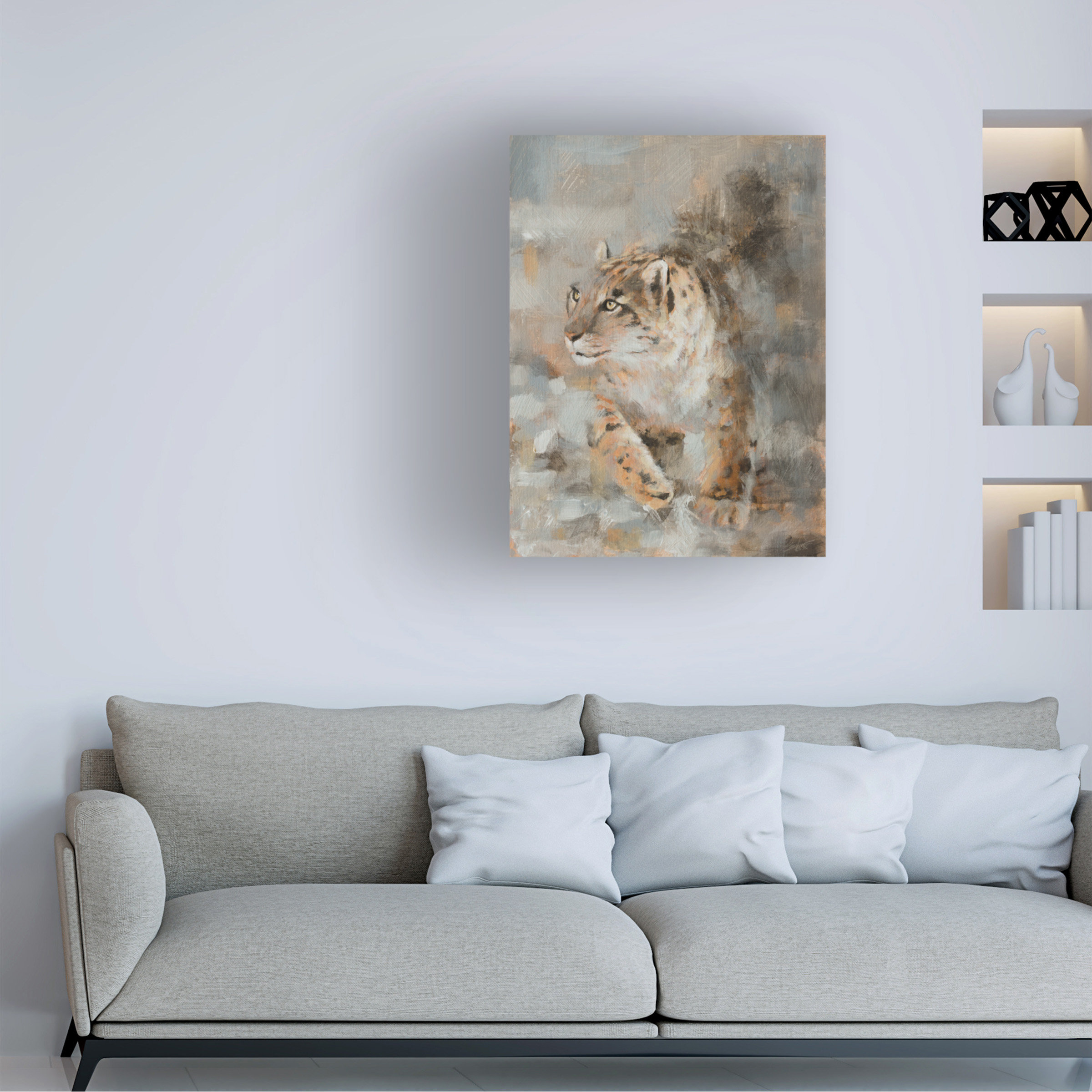 Trademark Fine Art John Silver Snow Leopard Canvas Art | Wayfair