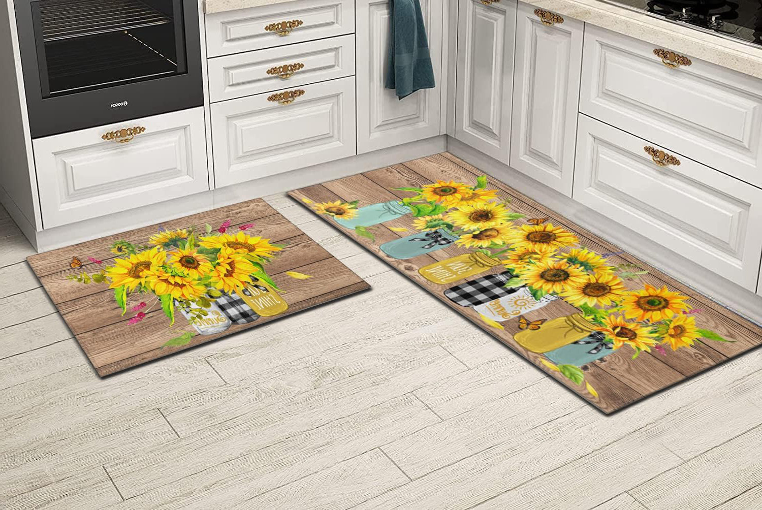 August Grove® Sunflower Kitchen Mat Non-Slip Washable Sunflower Decor ...