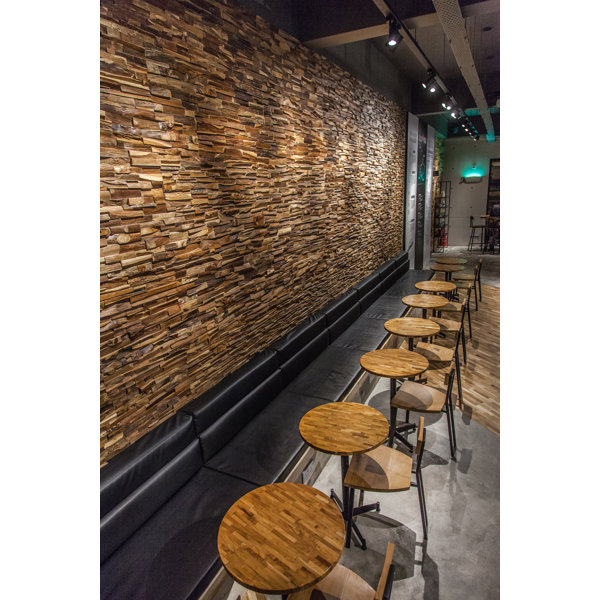 Java Creations Matrix 12" x 48" Reclaimed Engineered Wood Wall ...