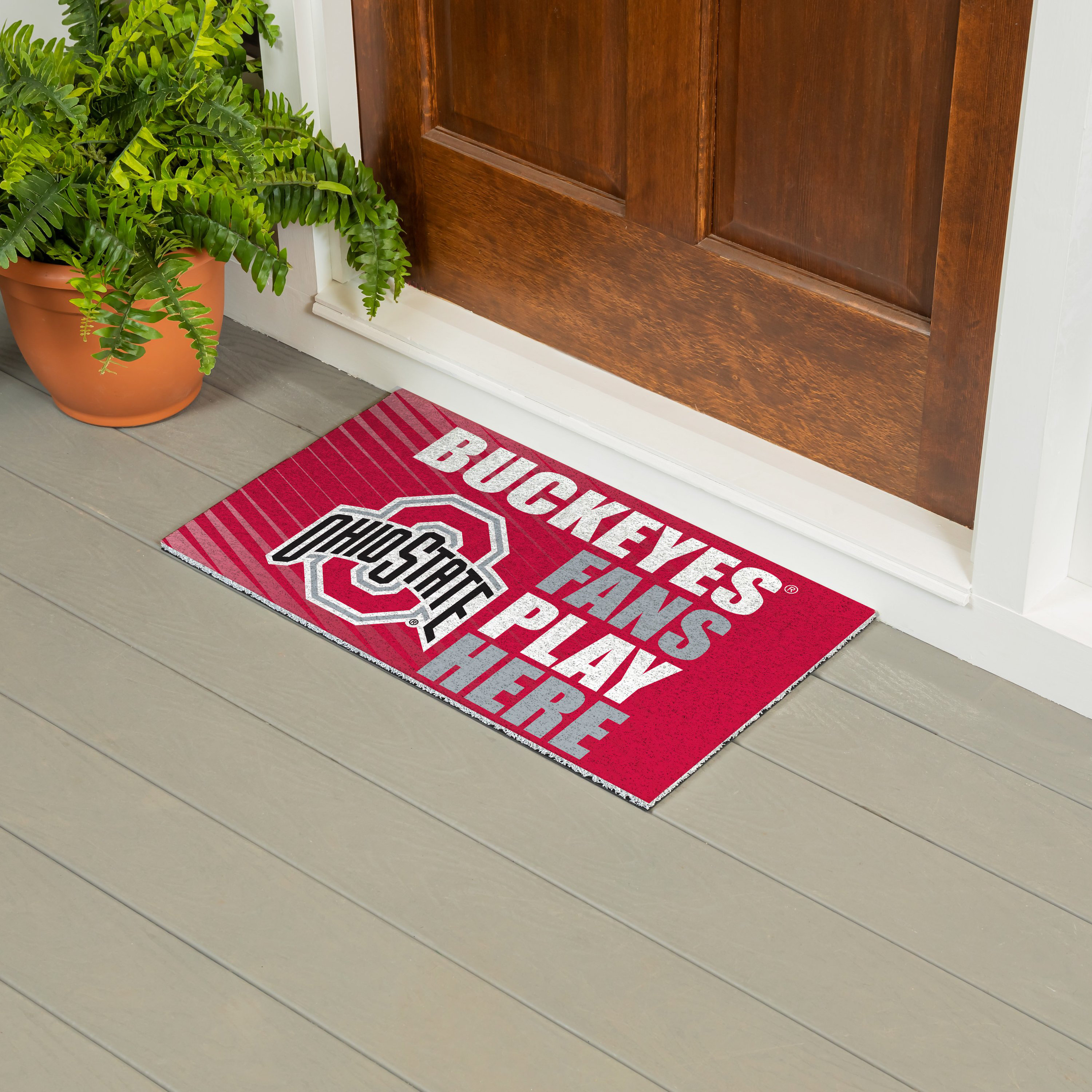 Ebern Designs Ohio State University Fan PVC Mat, 28"x16" | Wayfair