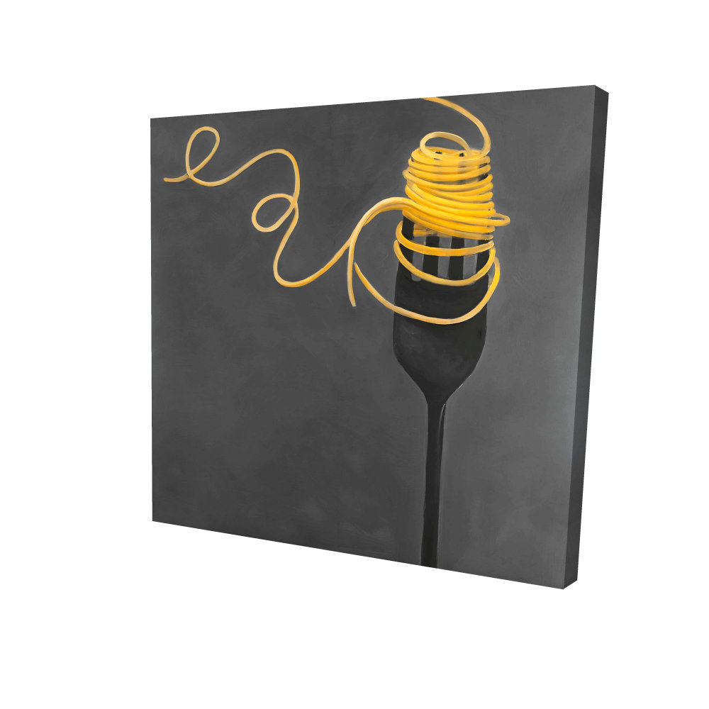 spaghetti on fork print