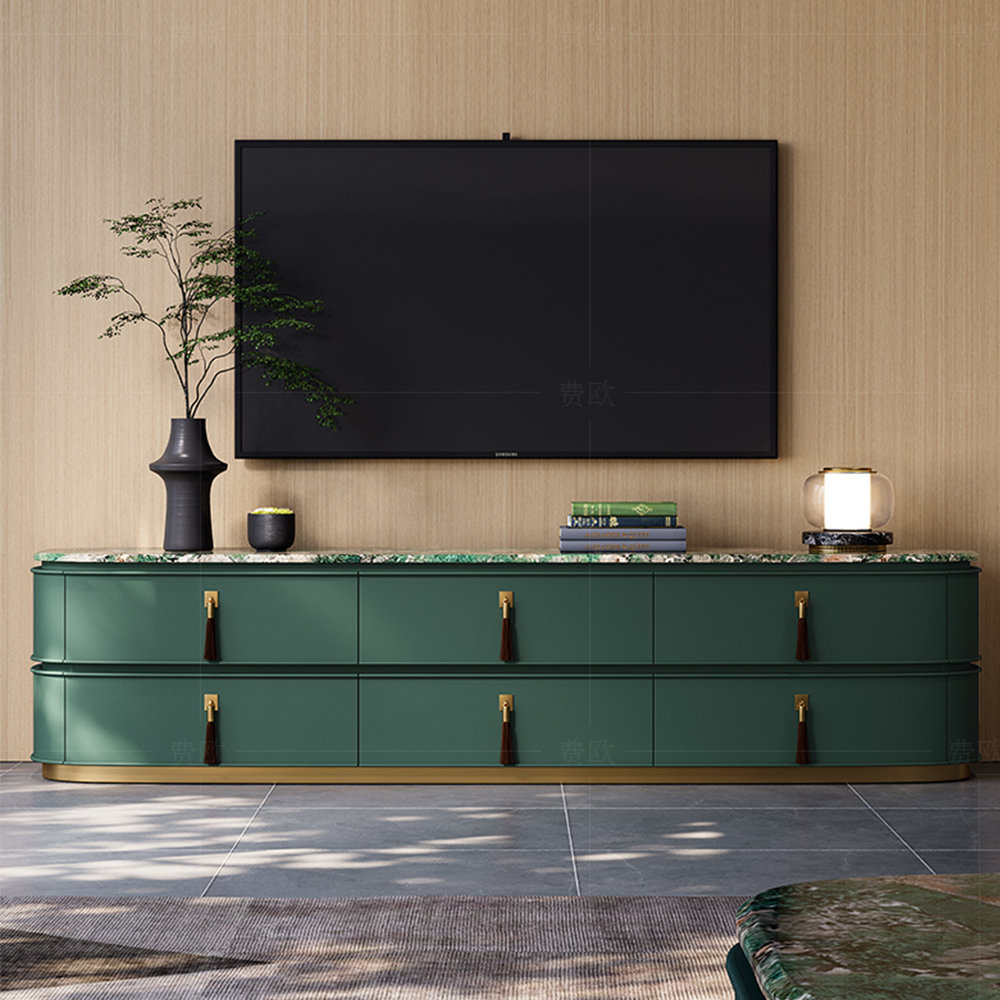 Trentastic Trails Environment-friendly TV stand marble countertop | Wayfair