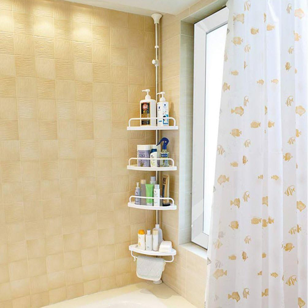 Latitude Run® 4 Tier Shower Pole Caddy Tension Rod Adjustable Corner ...