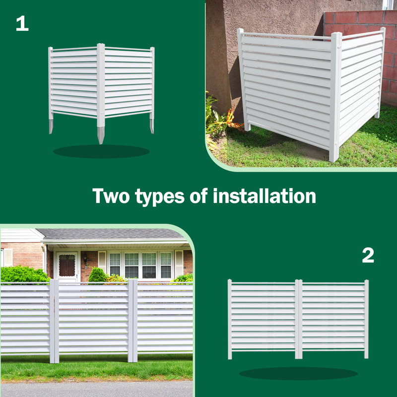 Mcjomy 48" W X 48" H Louvered Single PVC Privacy Screen Panel | Wayfair