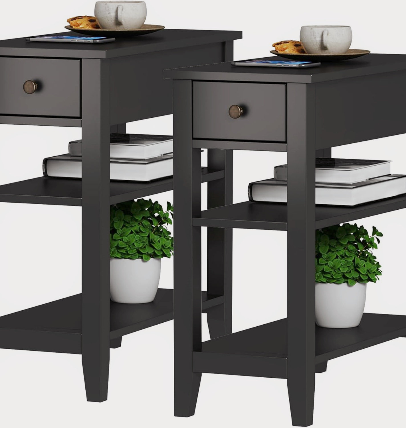 Latitude Run® Narrow End Table with Drawer and Shelf | Wayfair