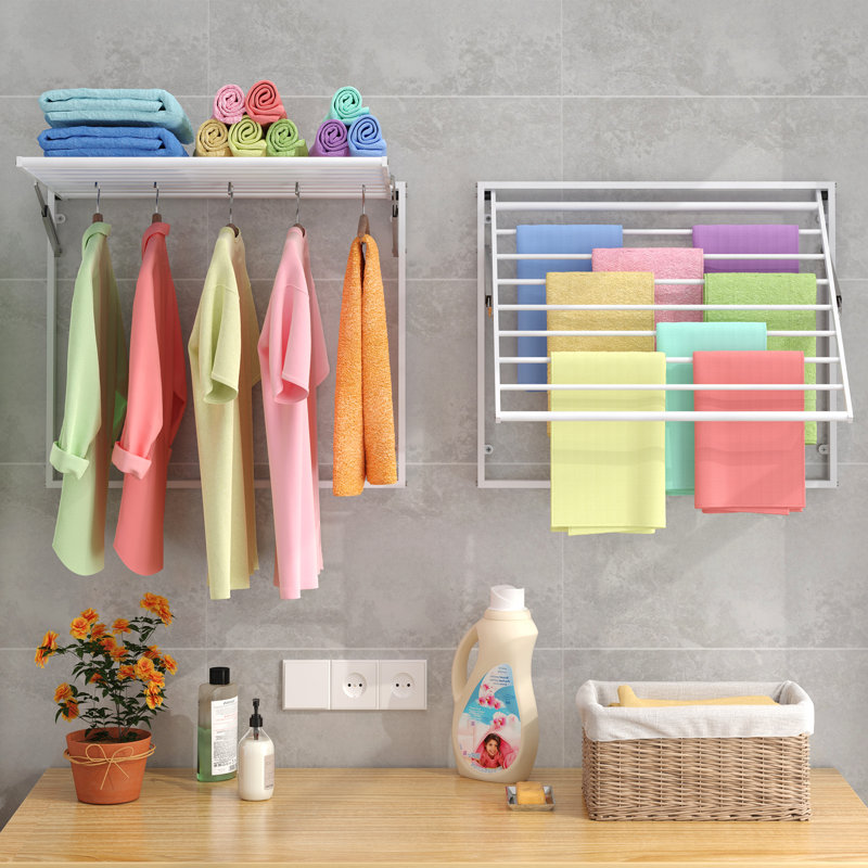Rebrilliant Metal Foldable Wall-mounted Drying Rack - Wayfair Canada