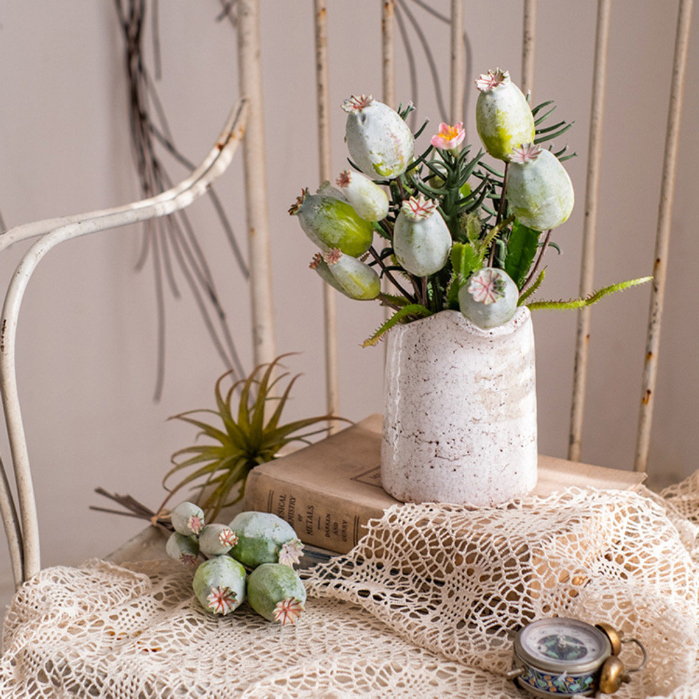 Primrue Artificial Poppy Fruit Bunch Stem | Wayfair