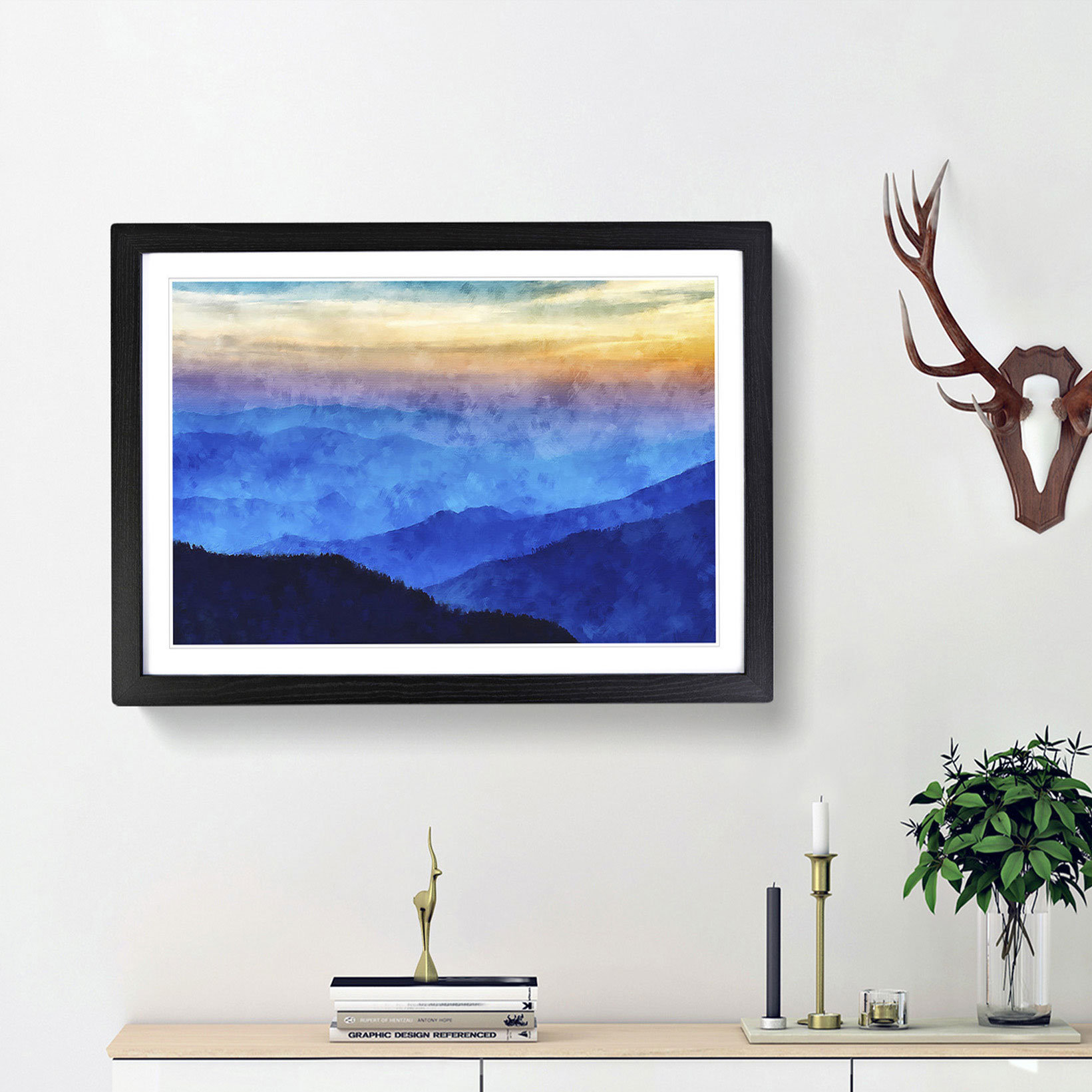 East Urban Home 'Mist over the Mountains' - Picture Frame Graphic Art ...