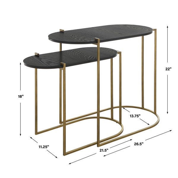 Everly Quinn Aztec Wood Nesting Tables, Set/2 "& Reviews" | Wayfair