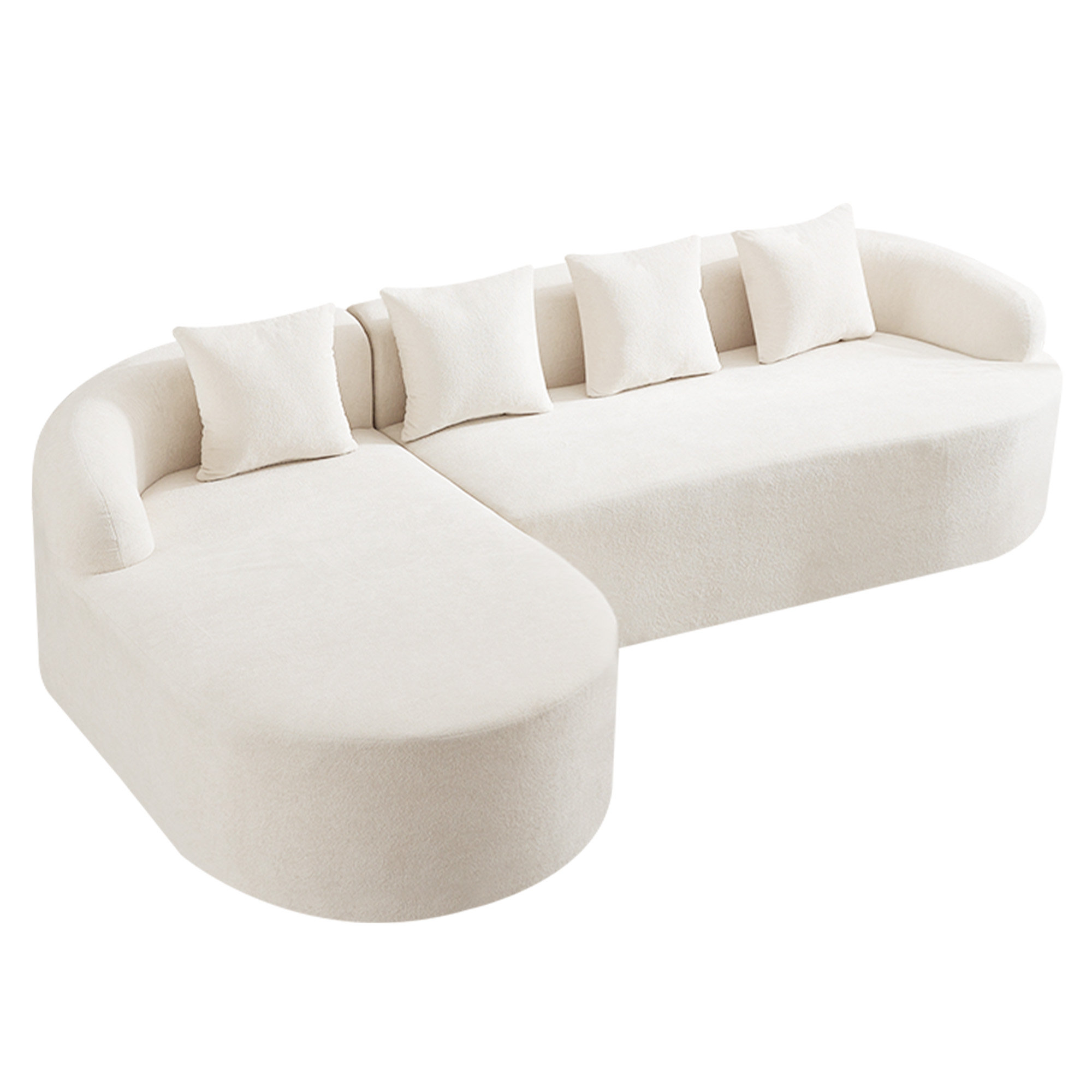 Wrought Studio Curved Cloud Sectional Sofa with Chaise, No Assembly ...