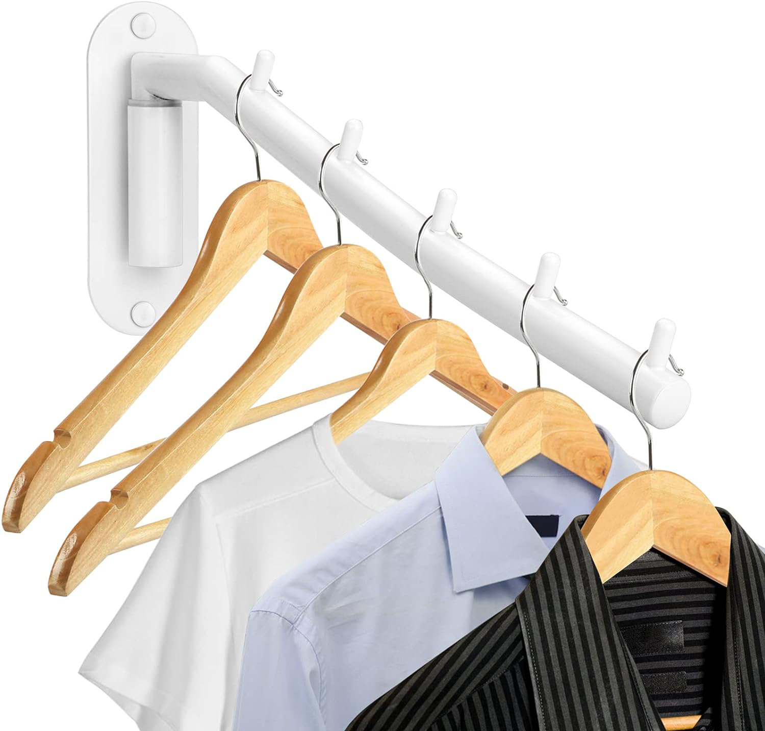 Ebern Designs Faucon Stainless Steel Wall Mounted Clothes Rack | Wayfair