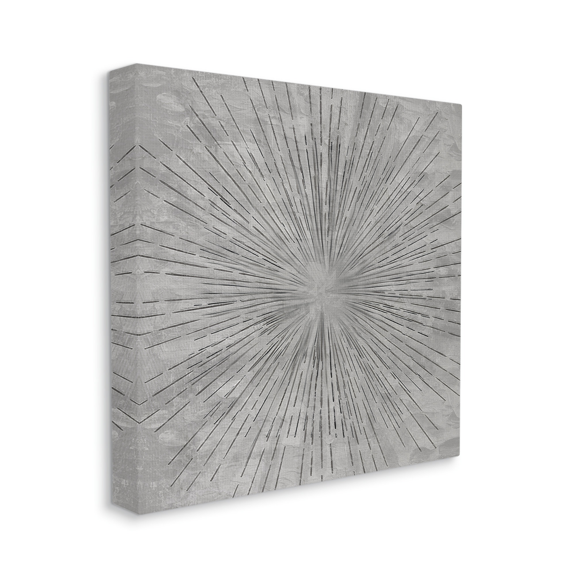 Wrought Studio™ Grey Burst Pattern On Canvas by Kim Allen Graphic Art ...