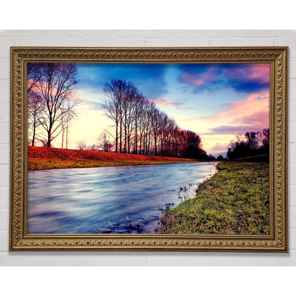 Bright Star Countryside Stream At Sunset - Single Picture Frame Art ...