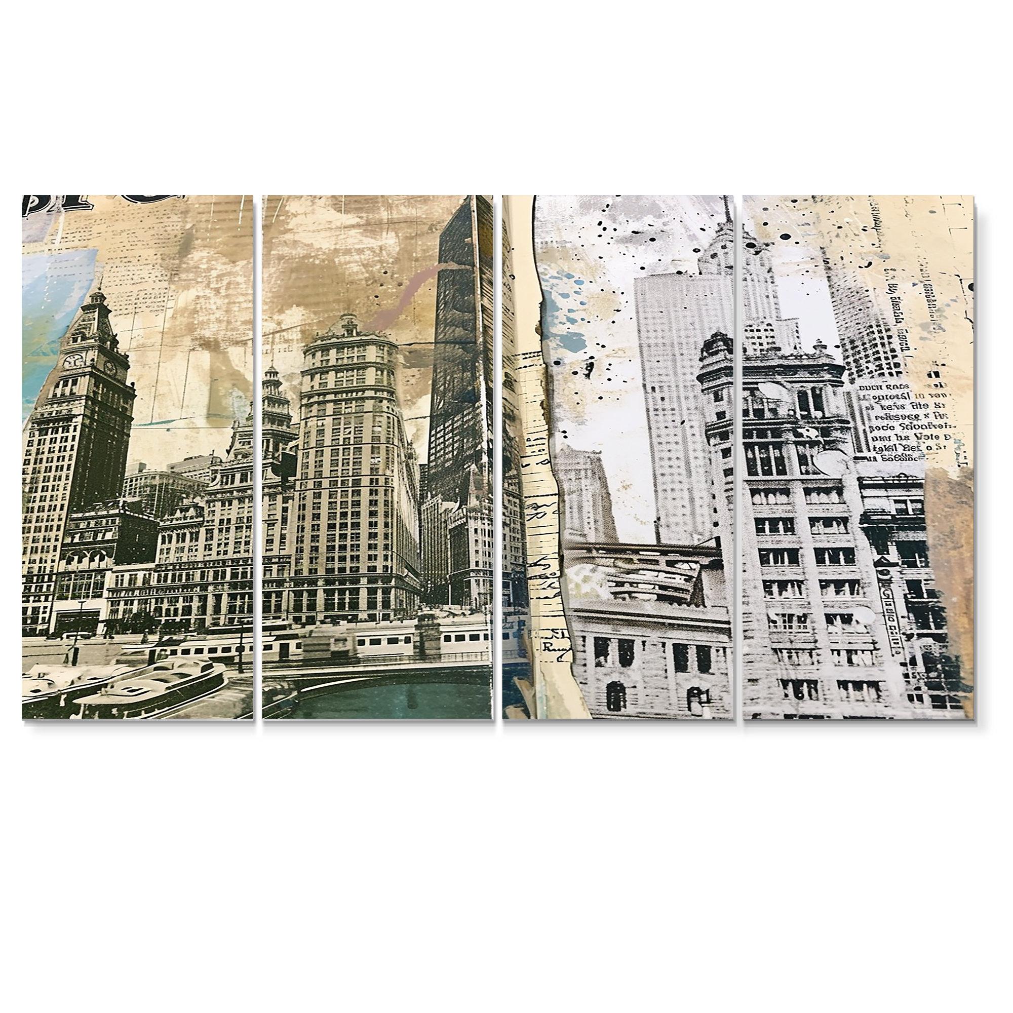 Ebern Designs City Of Chicago Vintage Journals - Chicago Wall Art ...