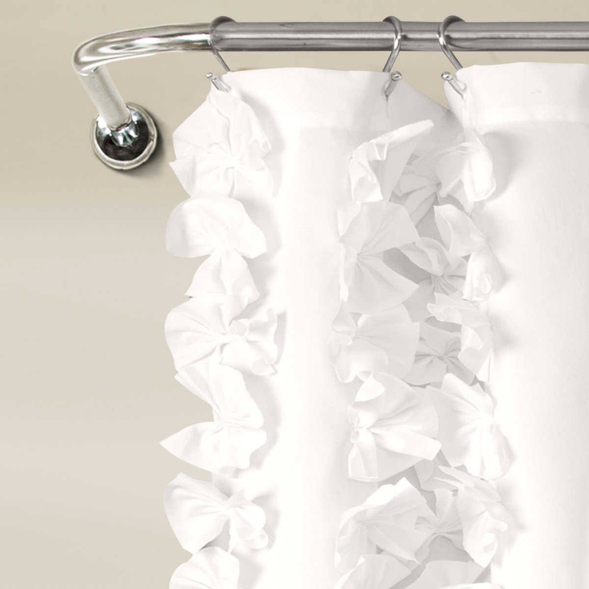 Lush Decor Riley Solid Color Single Shower Curtain & Reviews | Wayfair