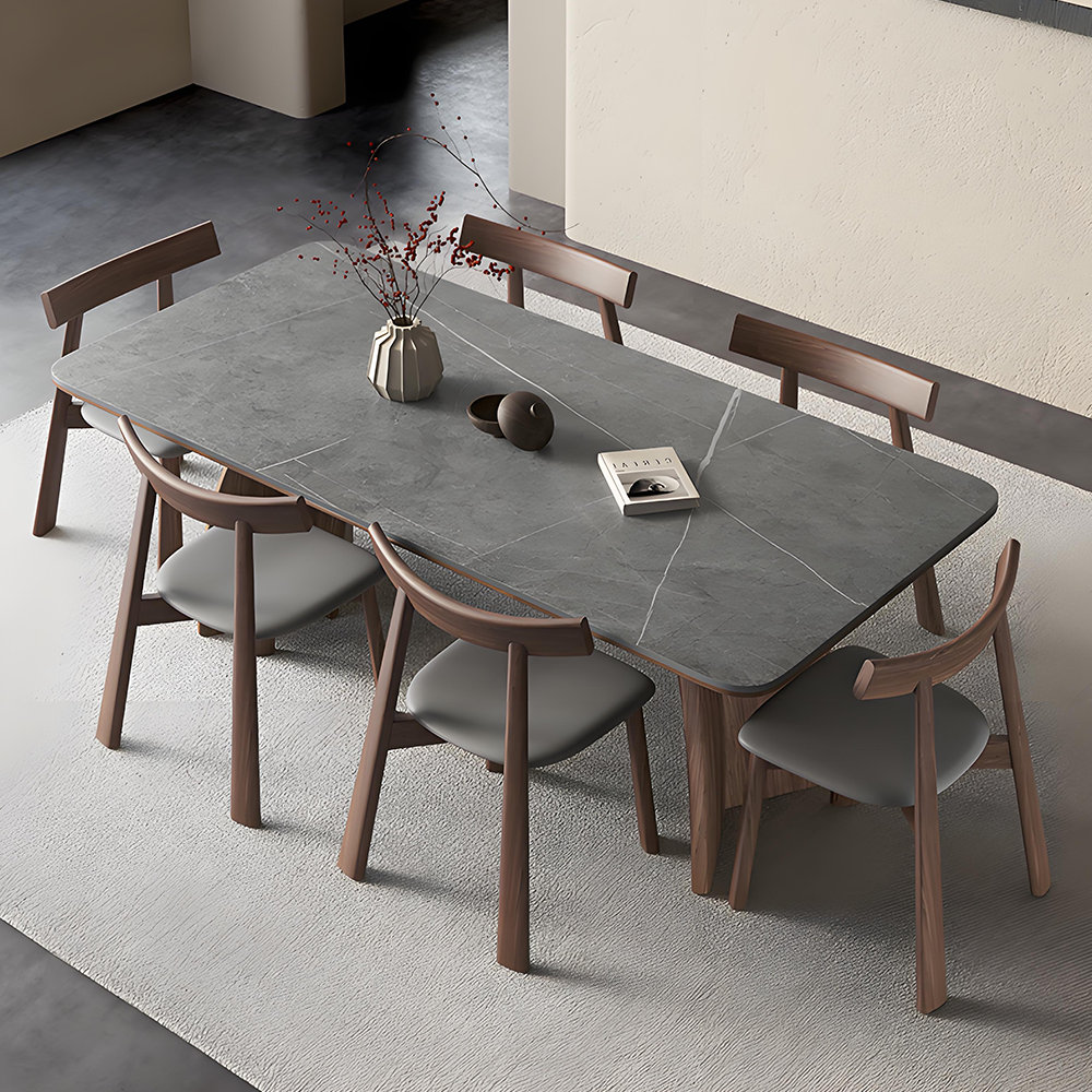 A Zoetic Home Rectangular Home Minimalist Slate Dining Set - Wayfair Canada