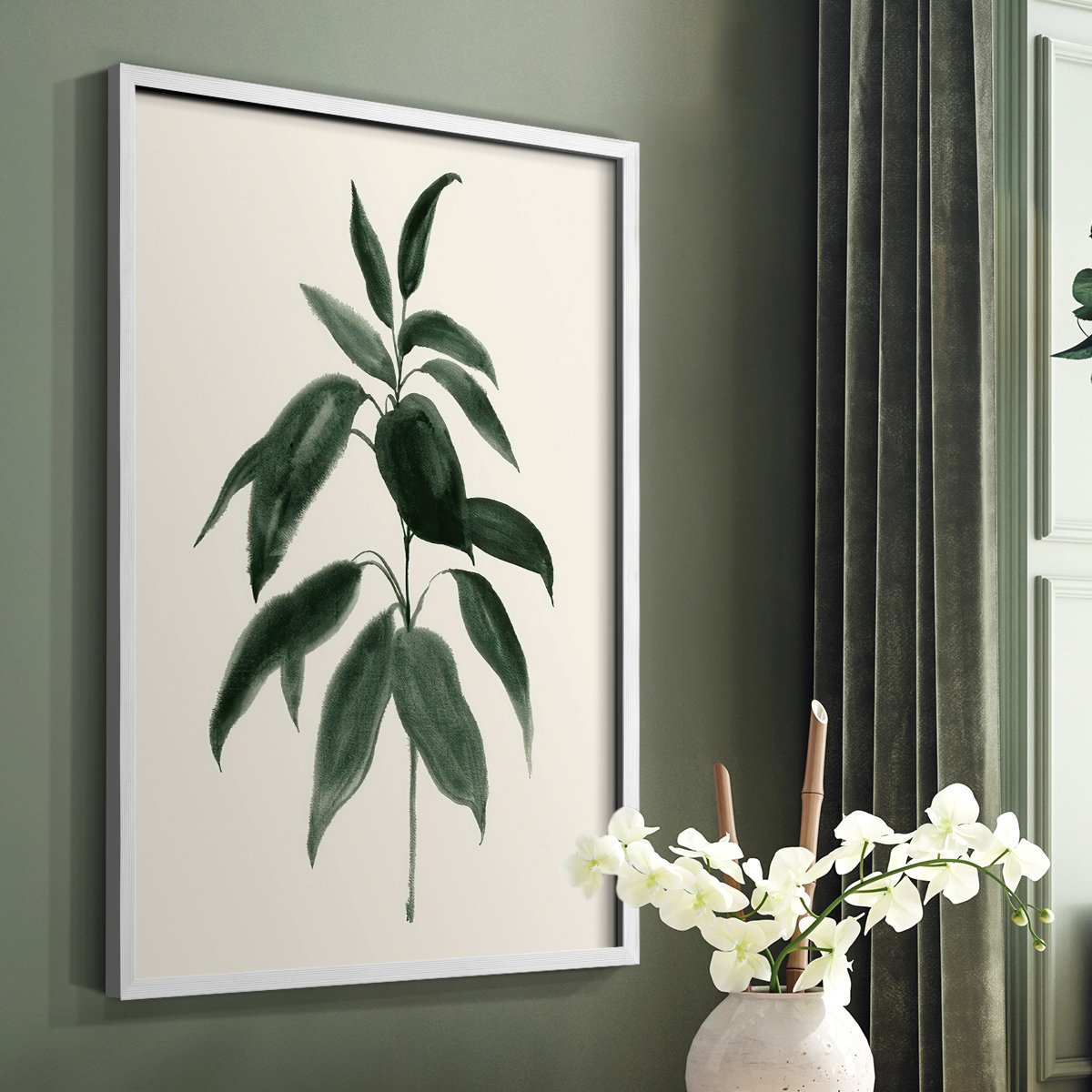 Winston Porter Soft Greenery II Framed Print - Solid Wood | Wayfair
