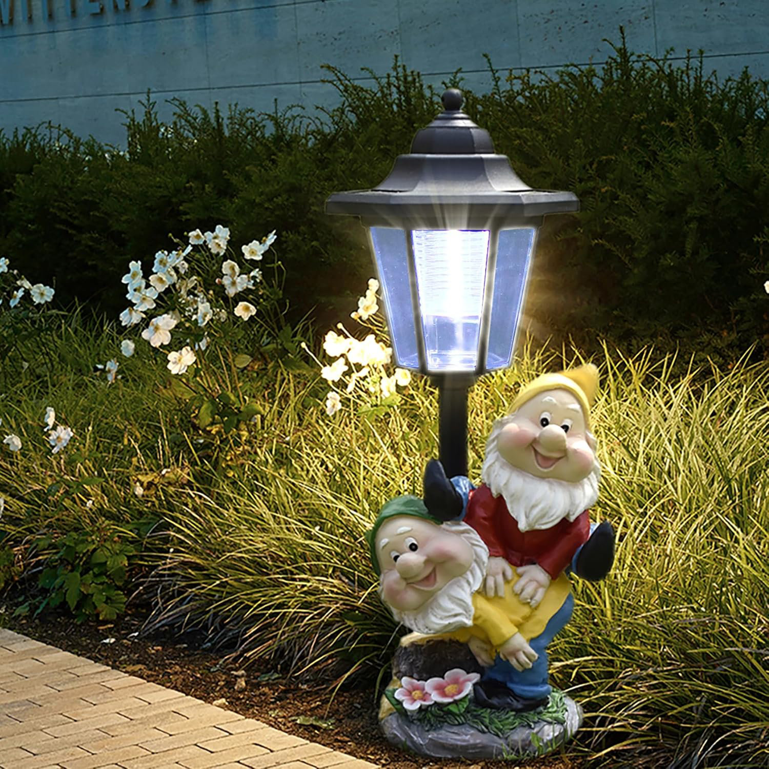 Trinx Solar Garden Country Farm Gnomes With Light, Outside-Outdoor ...
