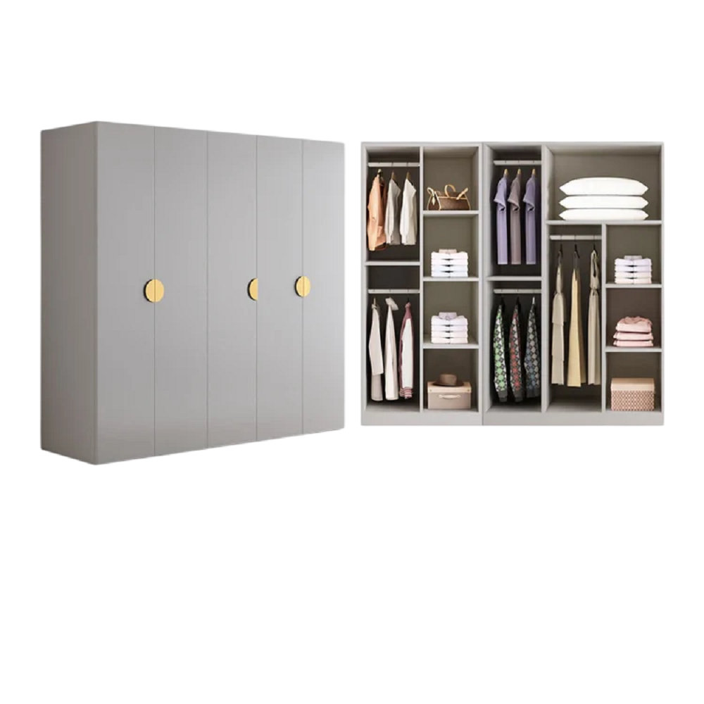 Glamour Furnishings Grey Storage Wardrobe – Large Closet | Wayfair