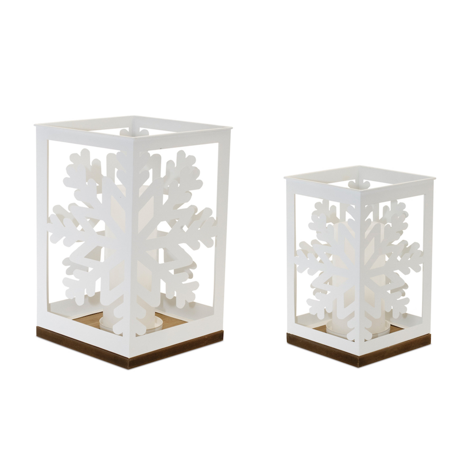 Lark Manor™ Snowflake Cut-Out Metal Candle Holder (Set of 2) | Wayfair