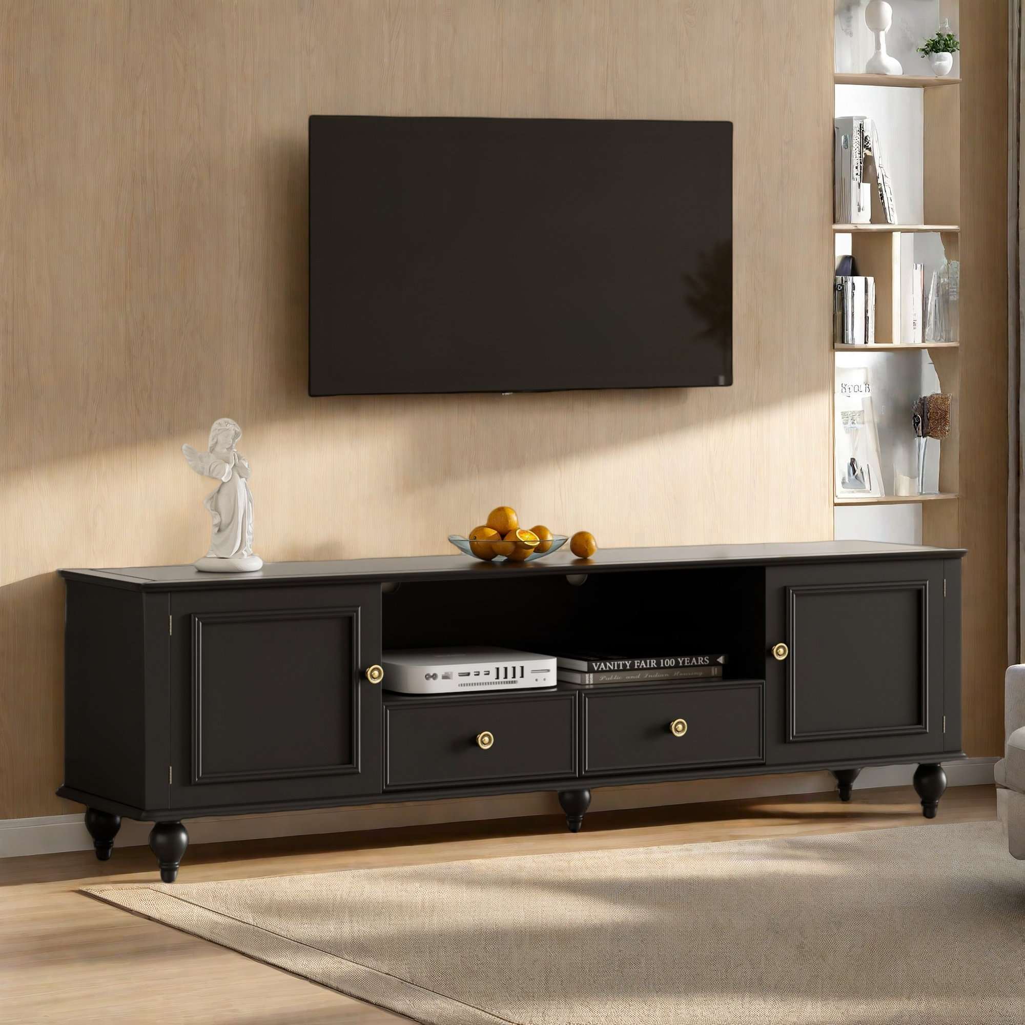 Alcott Hill® Modern Tv Stand With Open Compartment, 2 Drawers And 2 ...